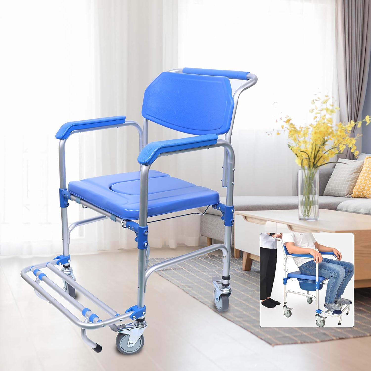 Rolling Shower Chair, Portable Shower Wheelchair Philippines | Ubuy