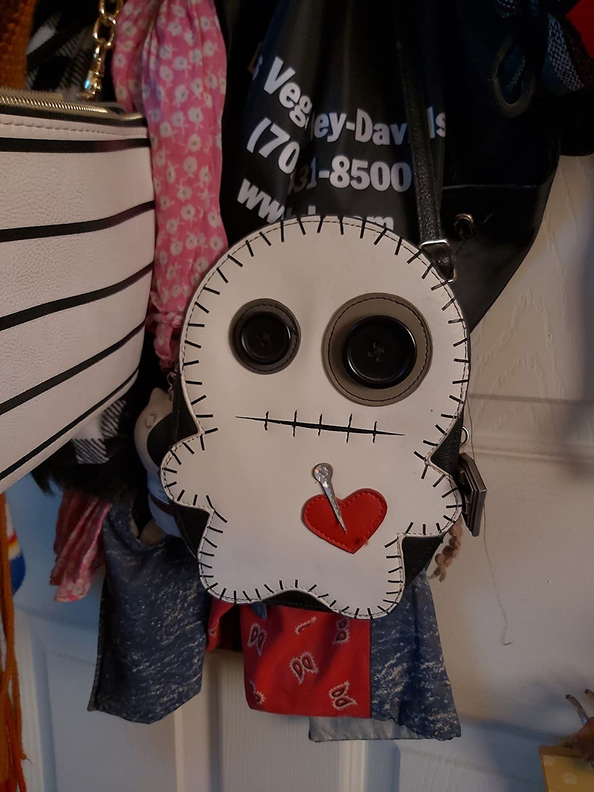 WonderMolly Stitched Voodoo Doll Shoulder Crossbody Bag: Handbags ...