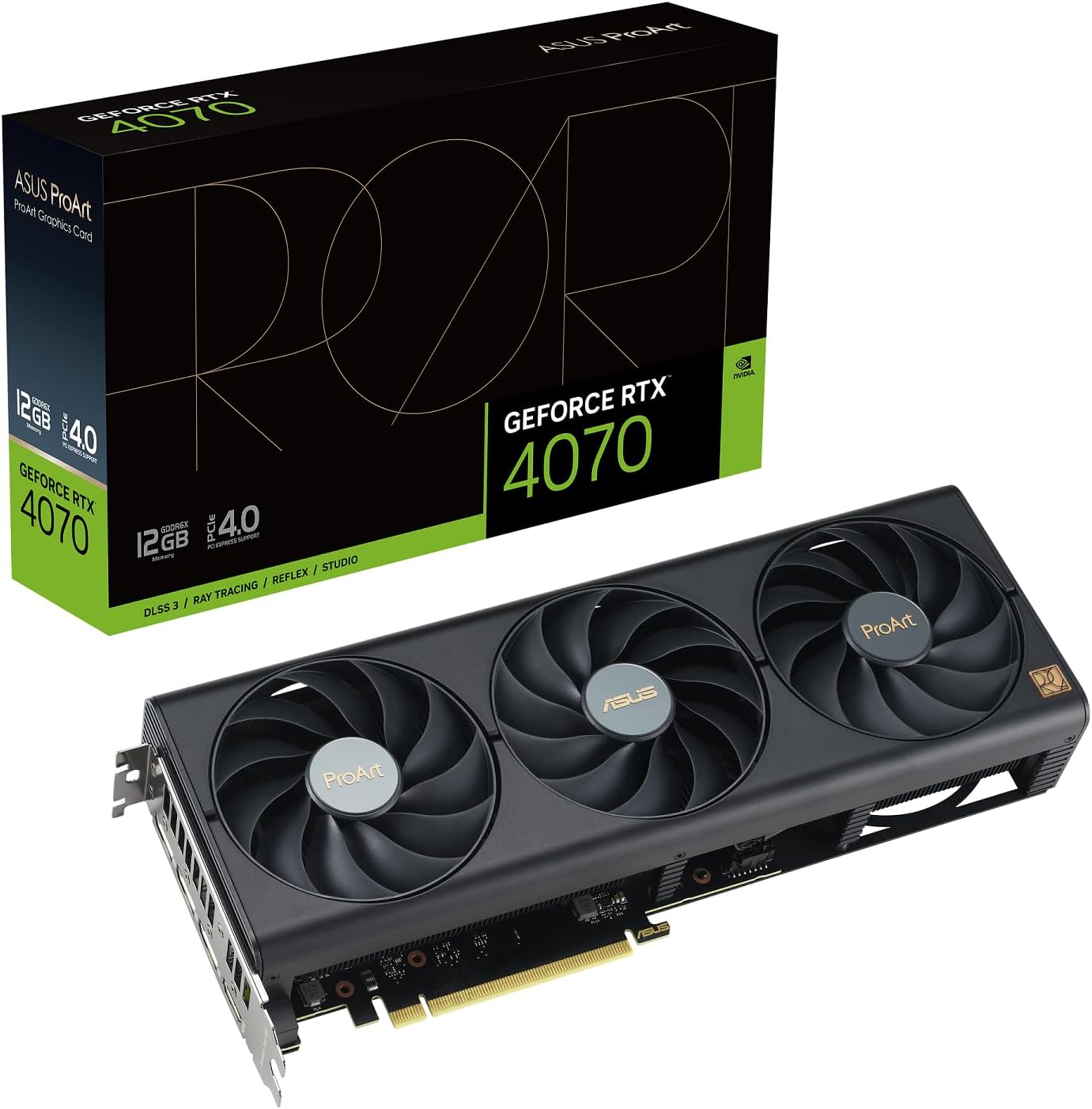 ASUS ProArt GeForce RTX 4070 GDDR6X Graphics Card (PCIe 4.0, 12GB ...