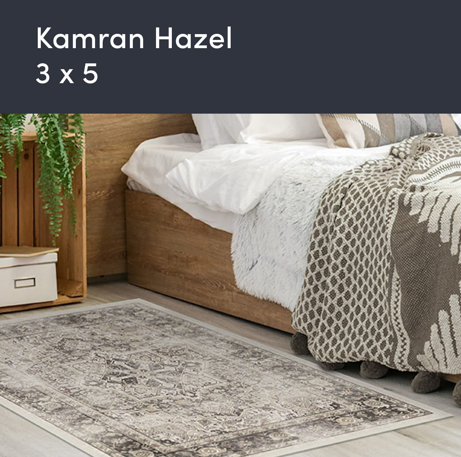 Ruggable – Kamran Hazel – Machine Washable Area Rug – Pet & Child ...