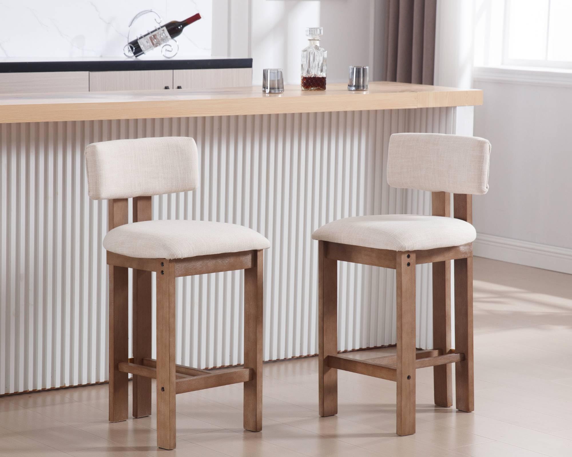 Amazon.com: VESCASA 26" H Upholstered Counter Stools with T-Shape Open ...