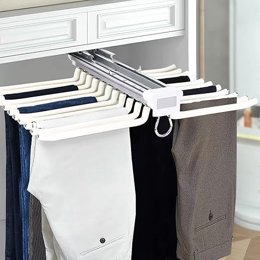 Amazon.com: Pants Hangers 22 Arms Steel Sliding Pull Out Trousers Rack ...
