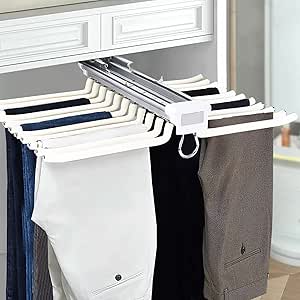 Amazon.com: Pants Hangers 22 Arms Steel Sliding Pull Out Trousers Rack ...