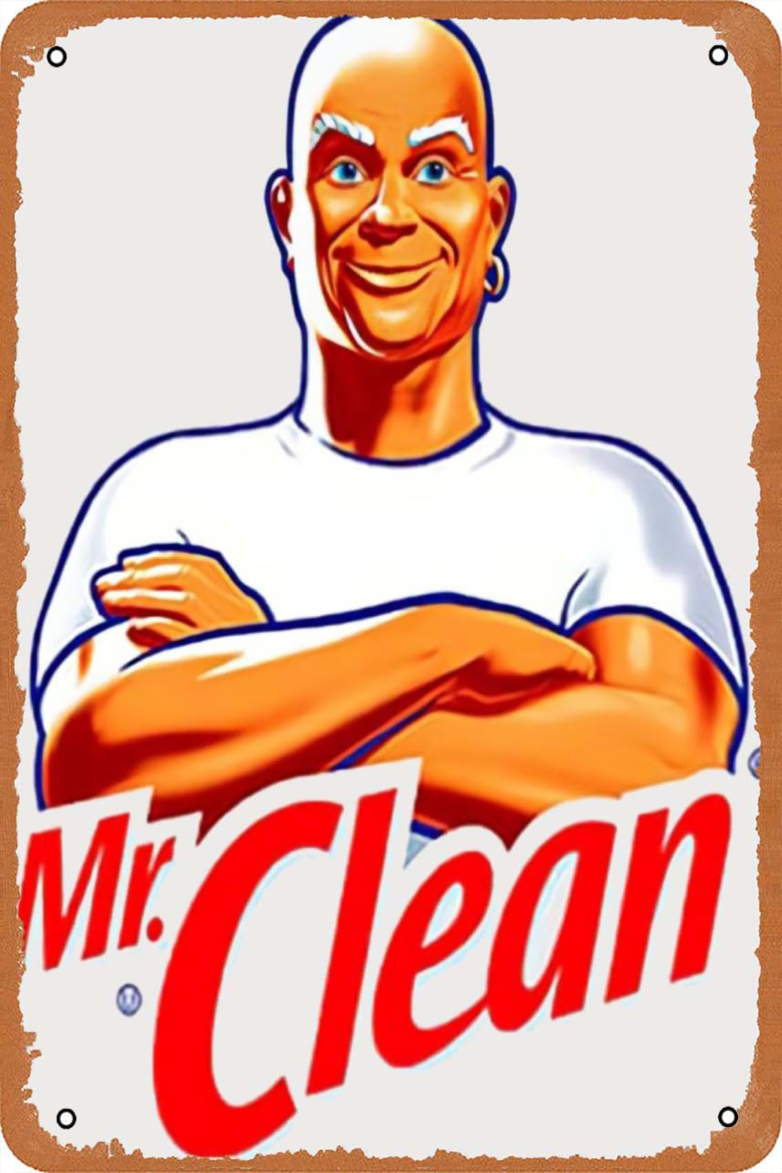 Amazon.com : Muecddoa Metal sign - Mr. Clean Logo Costume White cool ...