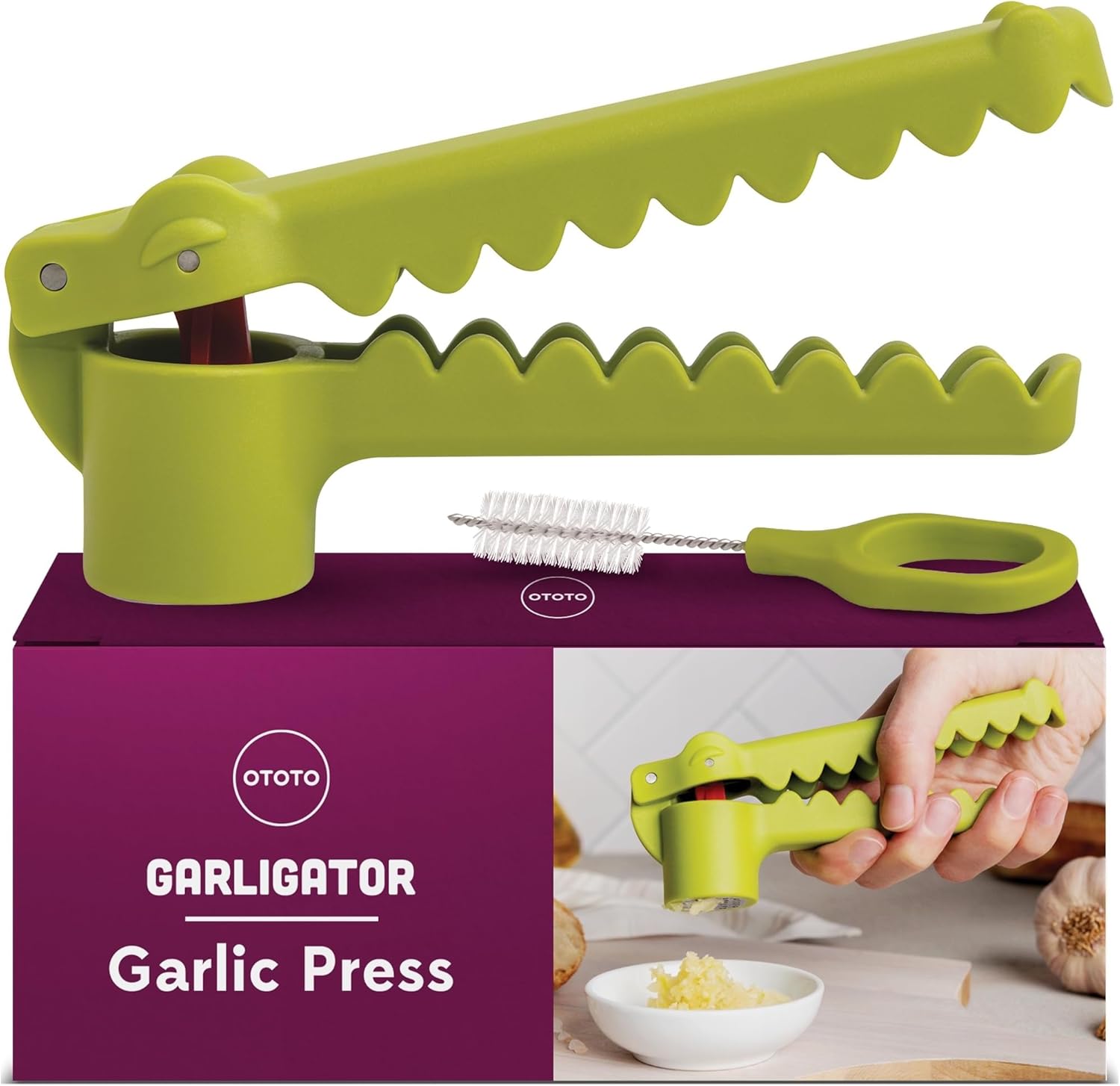 Amazon.com: NEW!!! Garligator Garlic Press by OTOTO - Garlic Mincer ...
