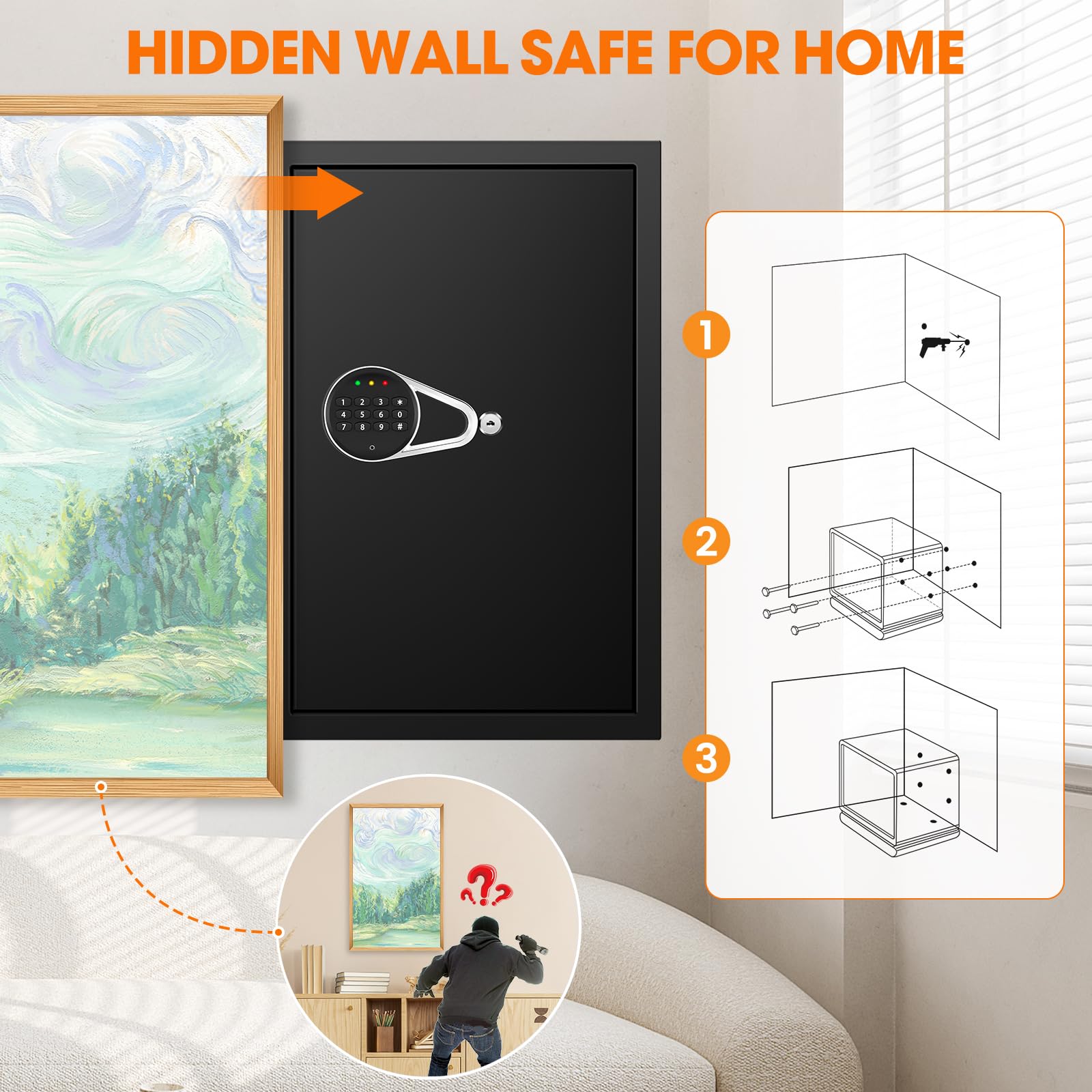 Snapklik.com : 22.05 Tall Fireproof Wall Safes Between The Stud 16 ...