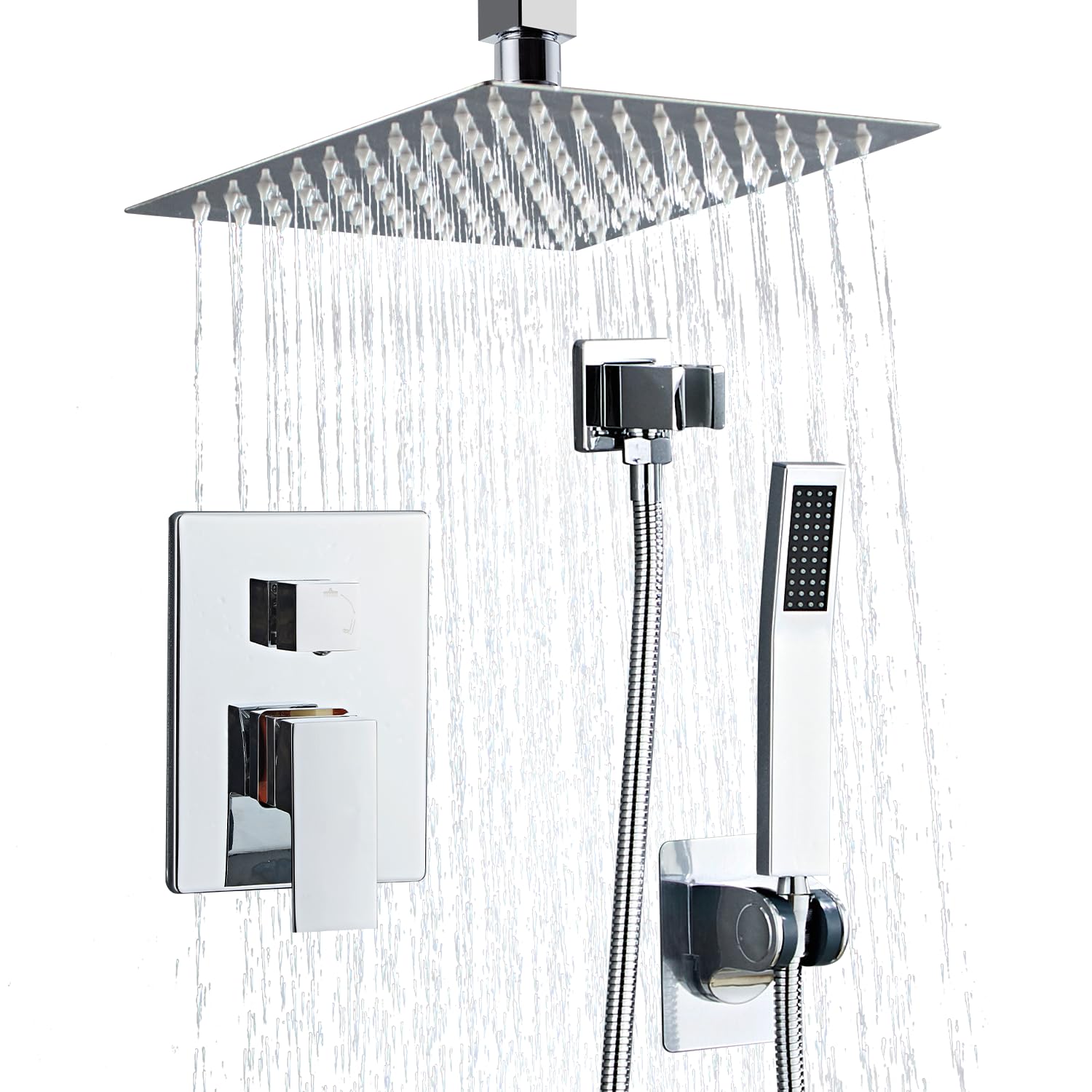 RTOBWEYE 8 Inch Shower Faucet Set Ceiling Mount, High Pressure Rainfall ...
