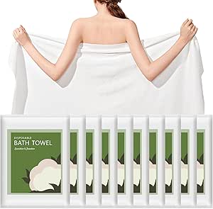 Amazon.com: Tvvcalk Disposable Bath Towels, 10 Pack 55" x 27.5" Ultra Soft, Quick Dry Disposable ...