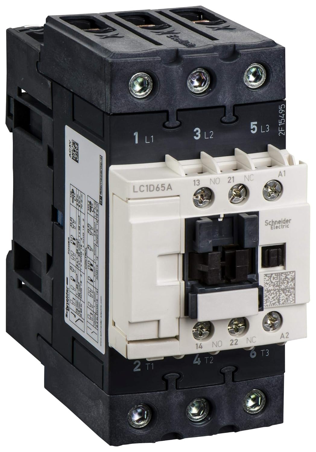 SCHNEIDER ELECTRIC LC1D65AB7 CONTACTOR, SPST-NO/SPST-NC, 3P, 24VAC, 65A ...