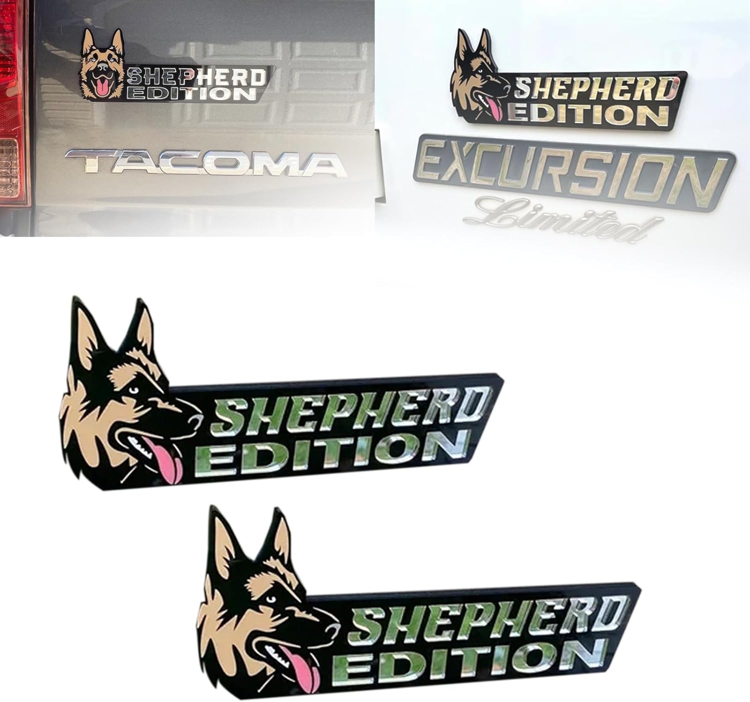 Amazon.com: 2PCS Dog Car Badge Laser Cutting Emblem, German Shepherd ...