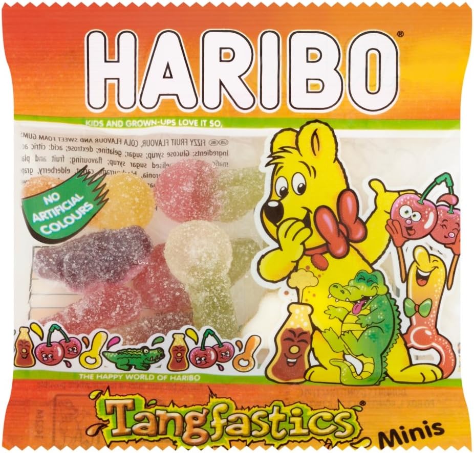 Haribo Tangfastics Sour Sweets Mini Bags, 16g x 100 packs : Amazon.co ...