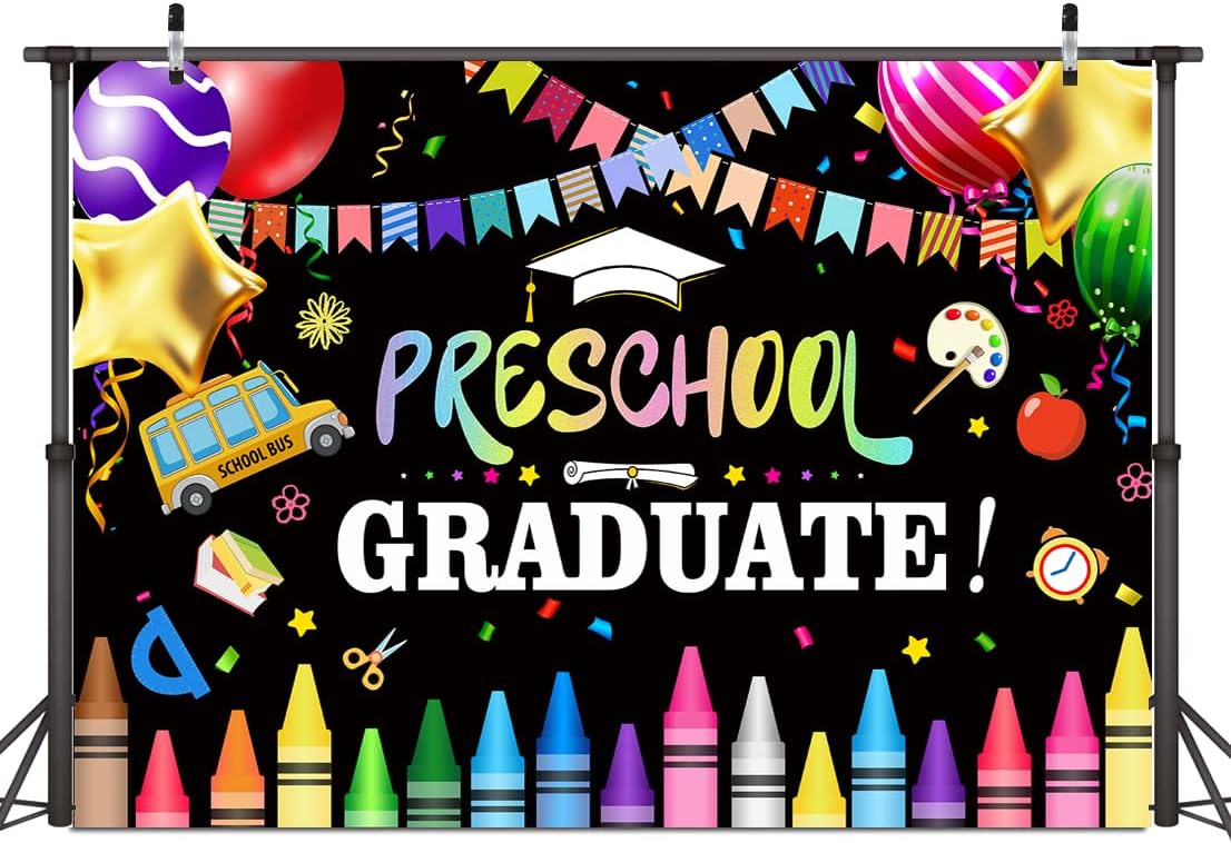 Amazon.com : Dudaacvt 8x6FT Kindergarten Graduation Backdrop Banner ...