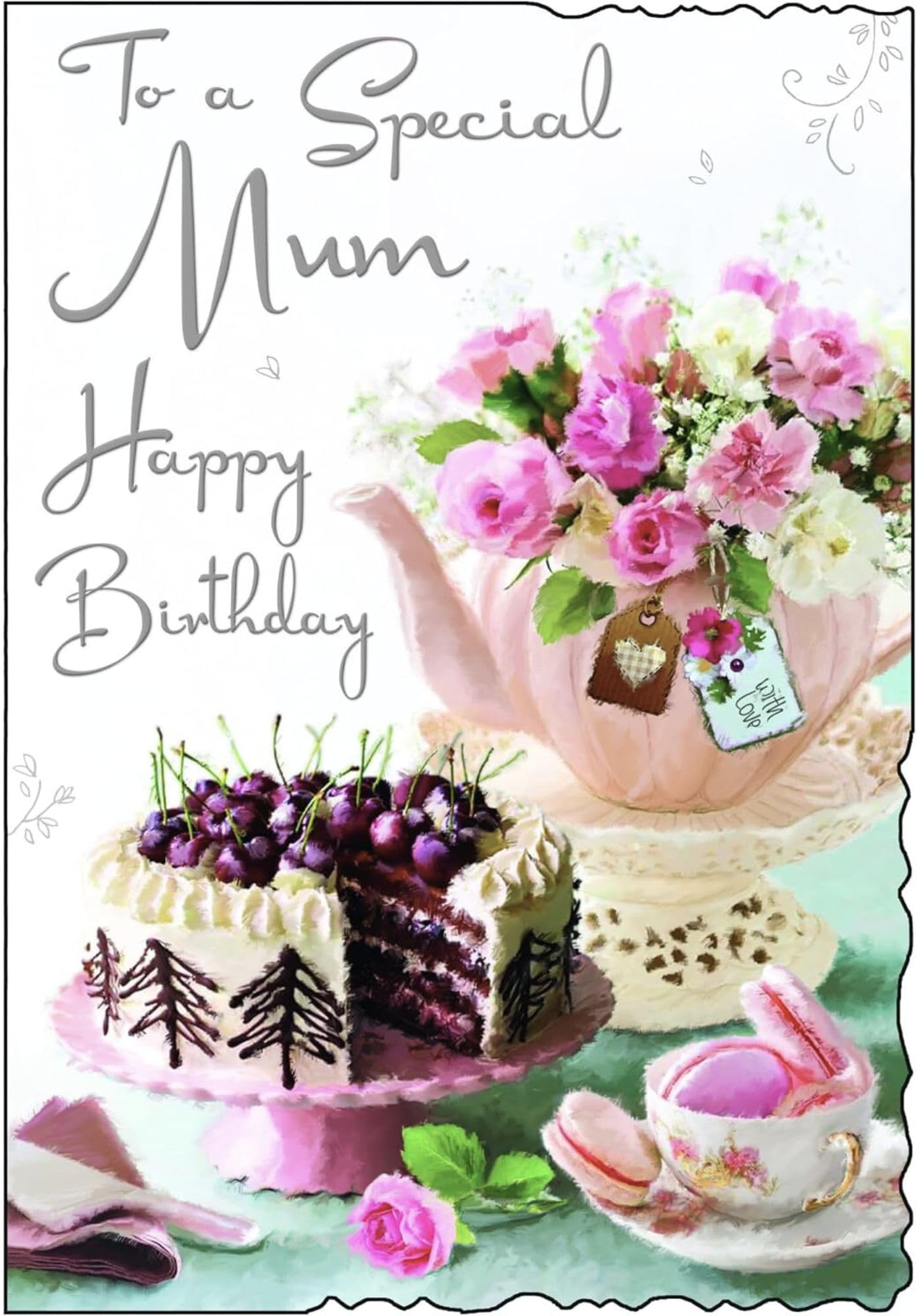 Jonny Javelin Special Mum Happy Birthday Card - Black Forest Gateau ...