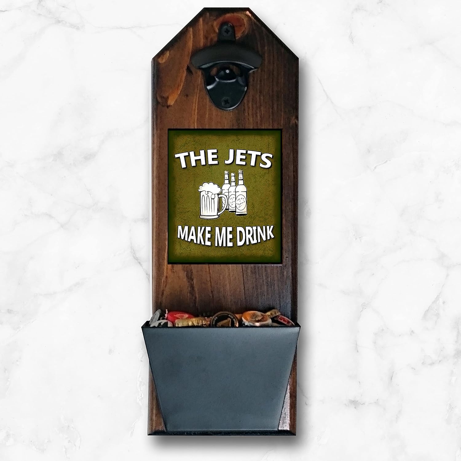 Amazon.com: "The Jets Make Me Drink" Bottle Opener and Cap Catcher ...