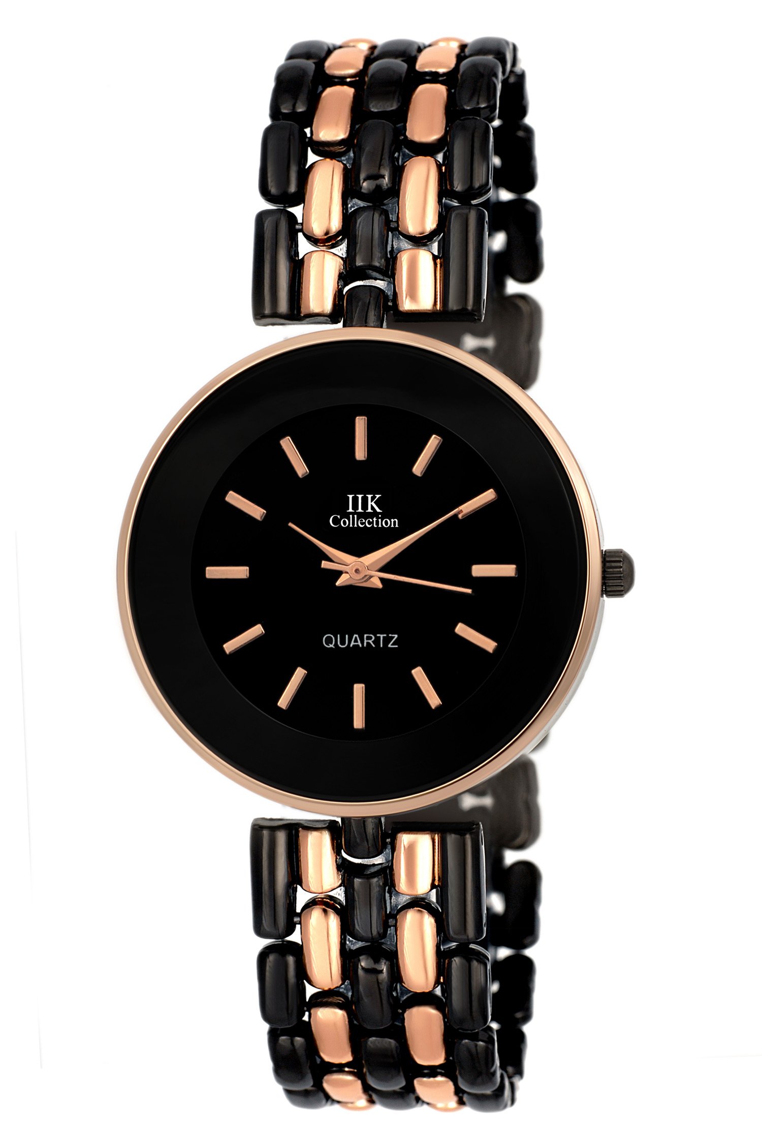IIK COLLECTION Watches For Women Round Studded Black Dial|Analogue ...