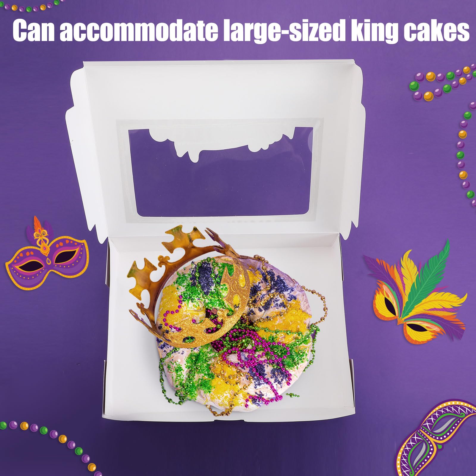 Snapklik.com : Ctosree 24 Pcs Mardi Gras King Cake Boxes