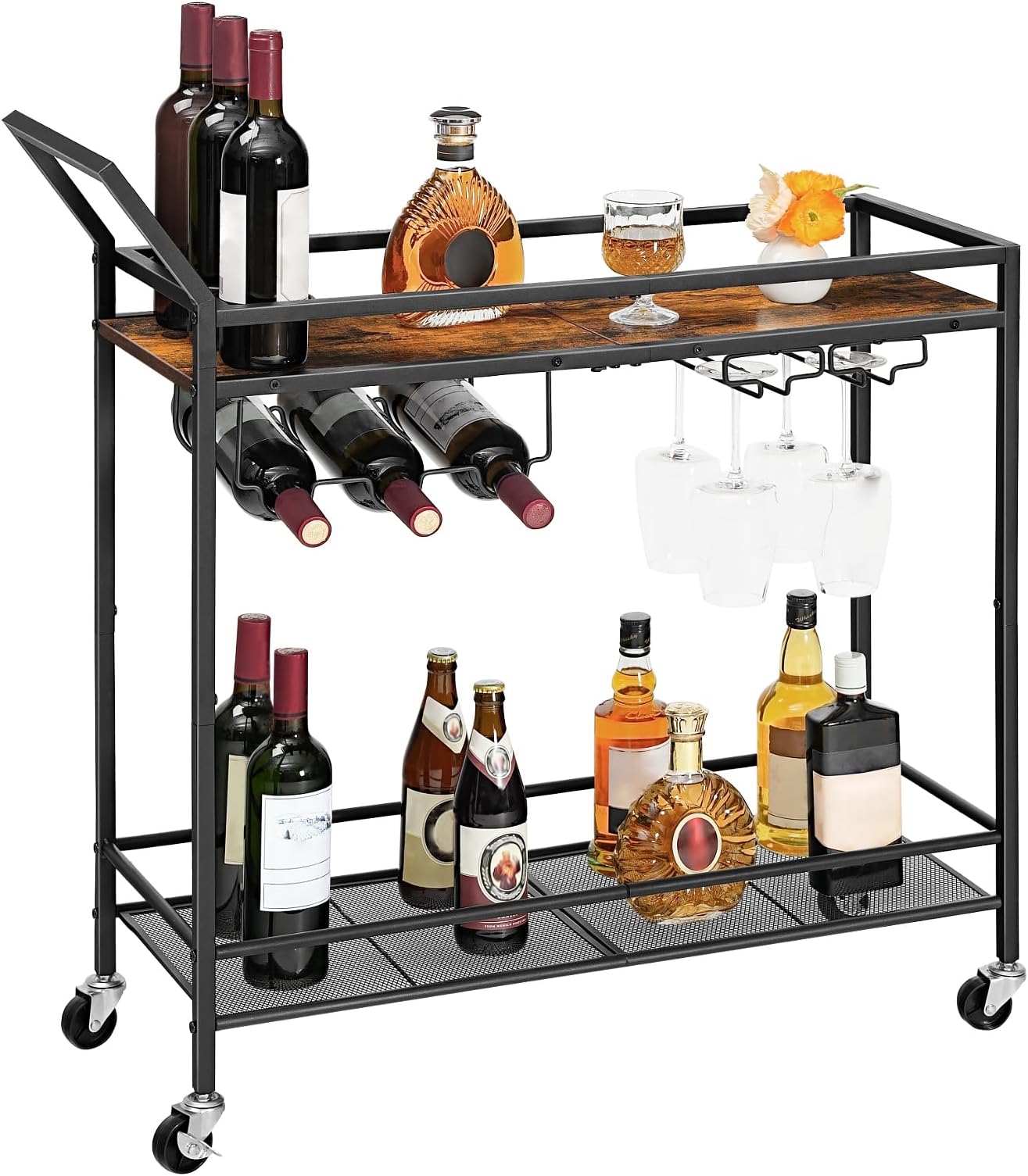 Amazon.com - GAOMON Gold Bar Cart, 3 Tier Bar Carts for The Home ...