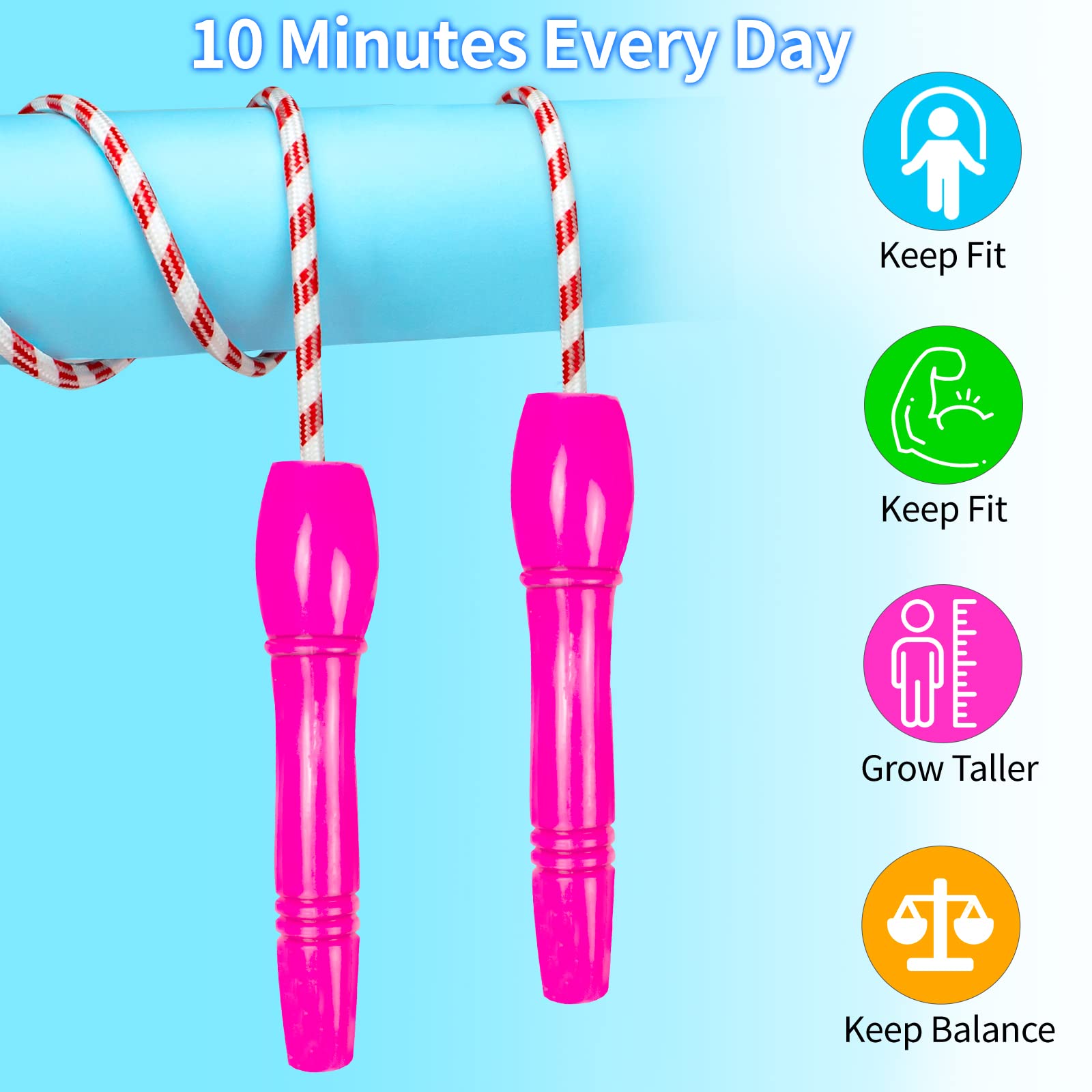 12 Pack Jump Rope for Kids Adults Party Favors (5 Colors), Jump Ropes ...