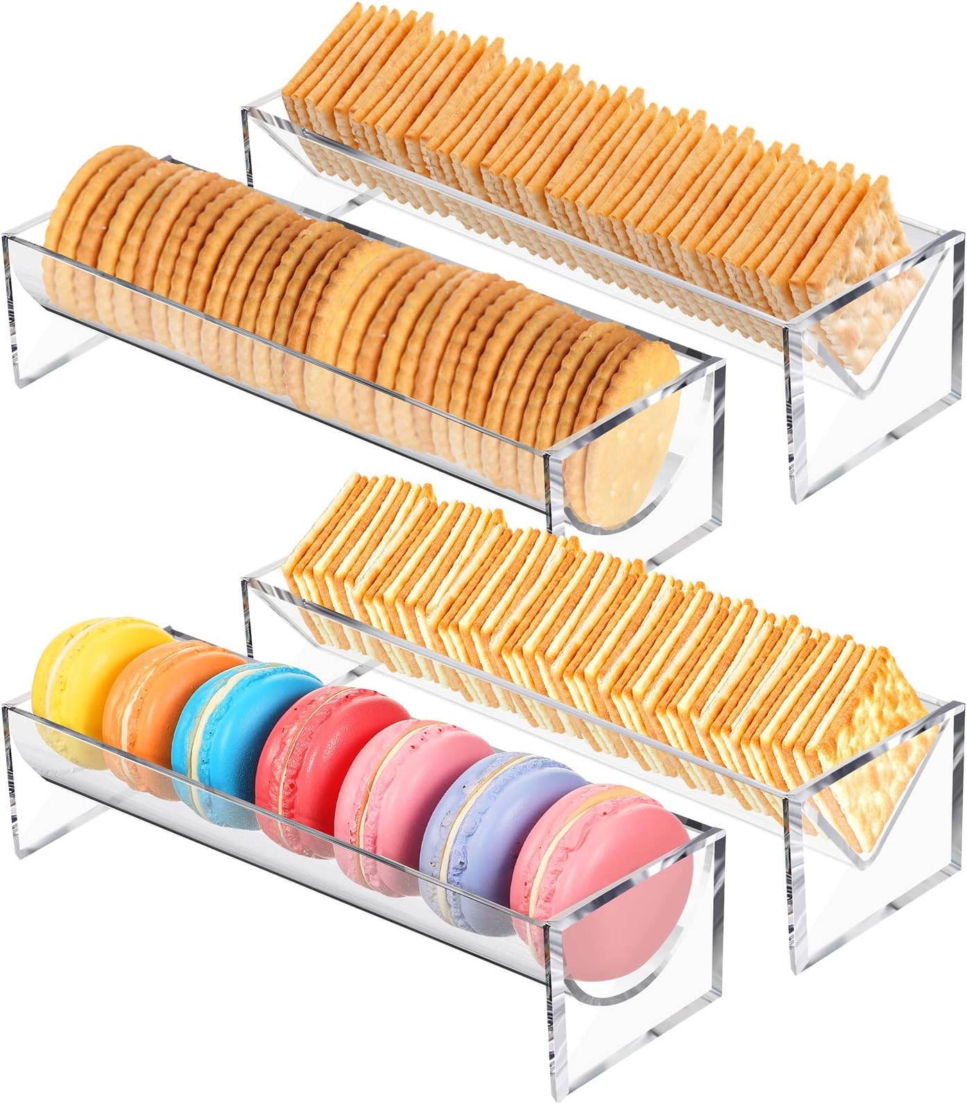 Amazon.com: Srenta Clear Cracker Tray for Serving, Set of 2 Rectangular ...