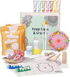 Amazon.com: Pott'd Mini Pottery Kits | Air Dry Clay Pottery Kit for ...