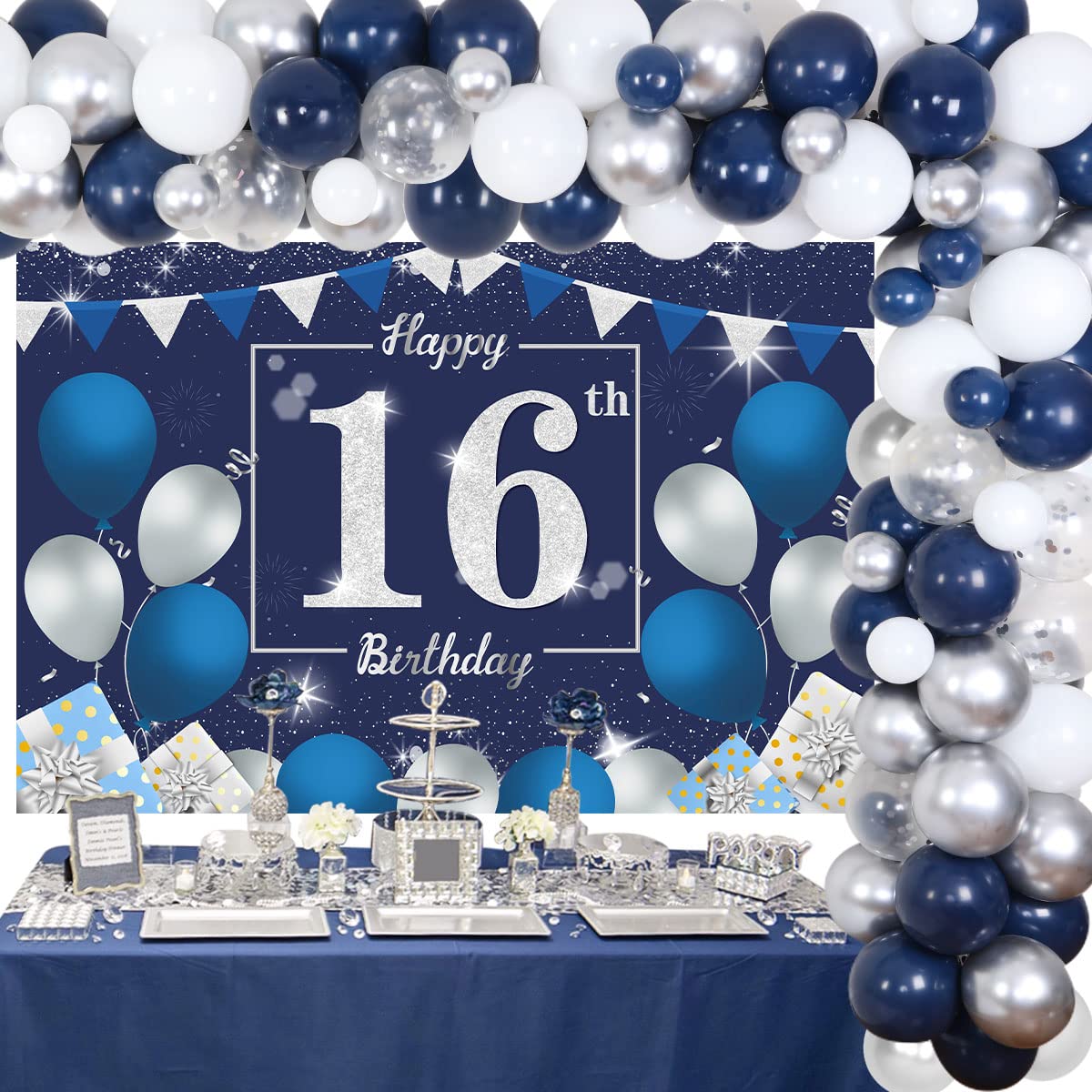 Navy Blue Sweet Sixteen Decorations Sweet Sixteen Masquerade