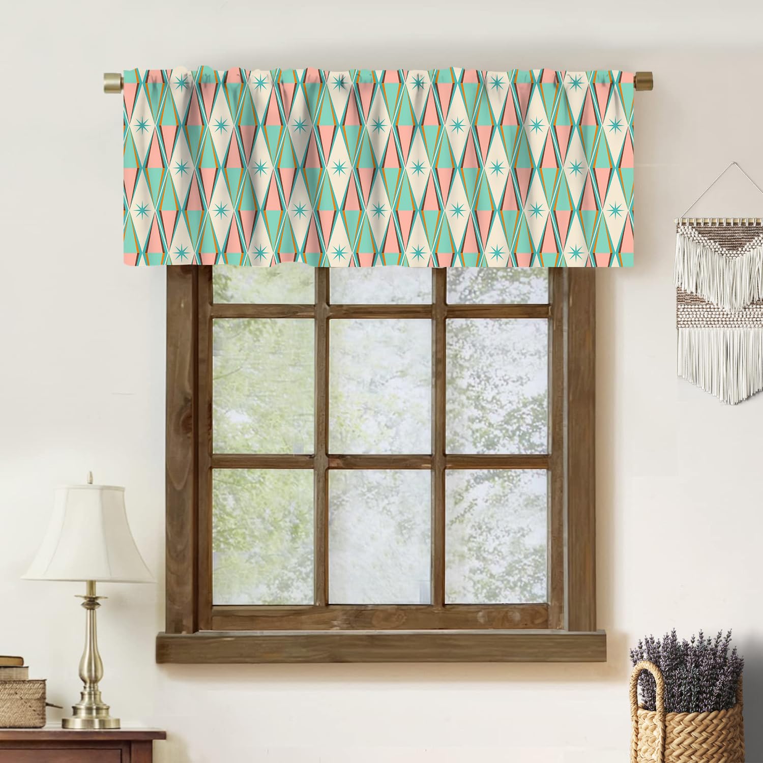Amazon.com: Medieval Atomic Starburst Valance Curtain, Modern Mid ...