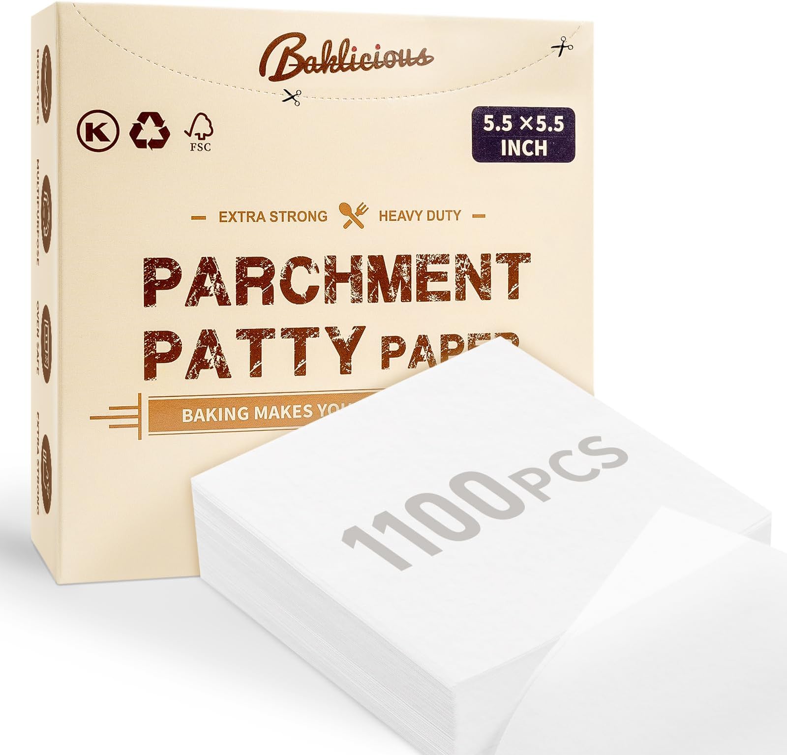 Amazon.com: Juvale 1000 Pack of Precut Parchment Paper Sheets, 4x4 ...