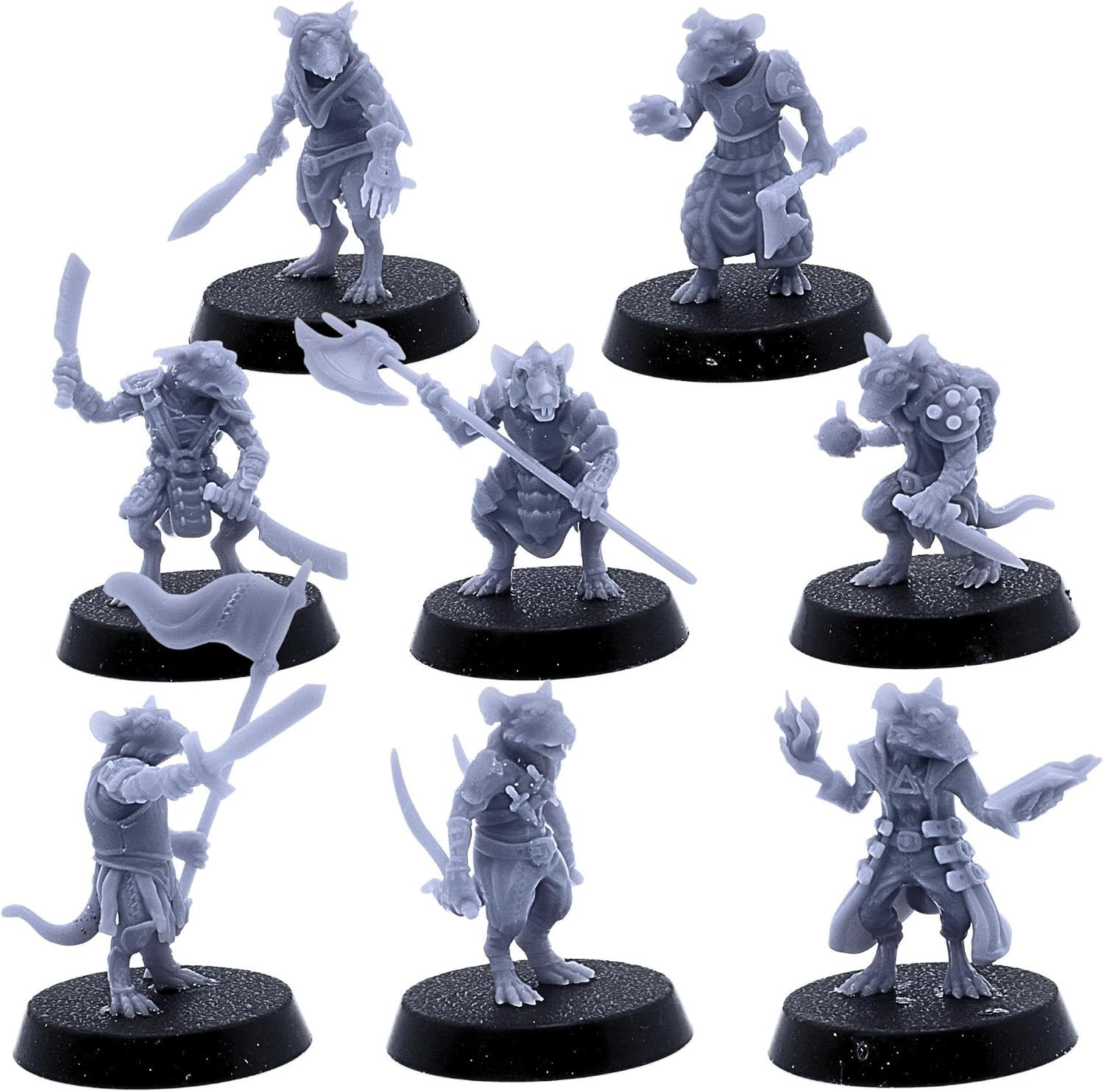 Rat Warriors Miniature Ratmen Figure for 28mm Dungeons and Dragons ...