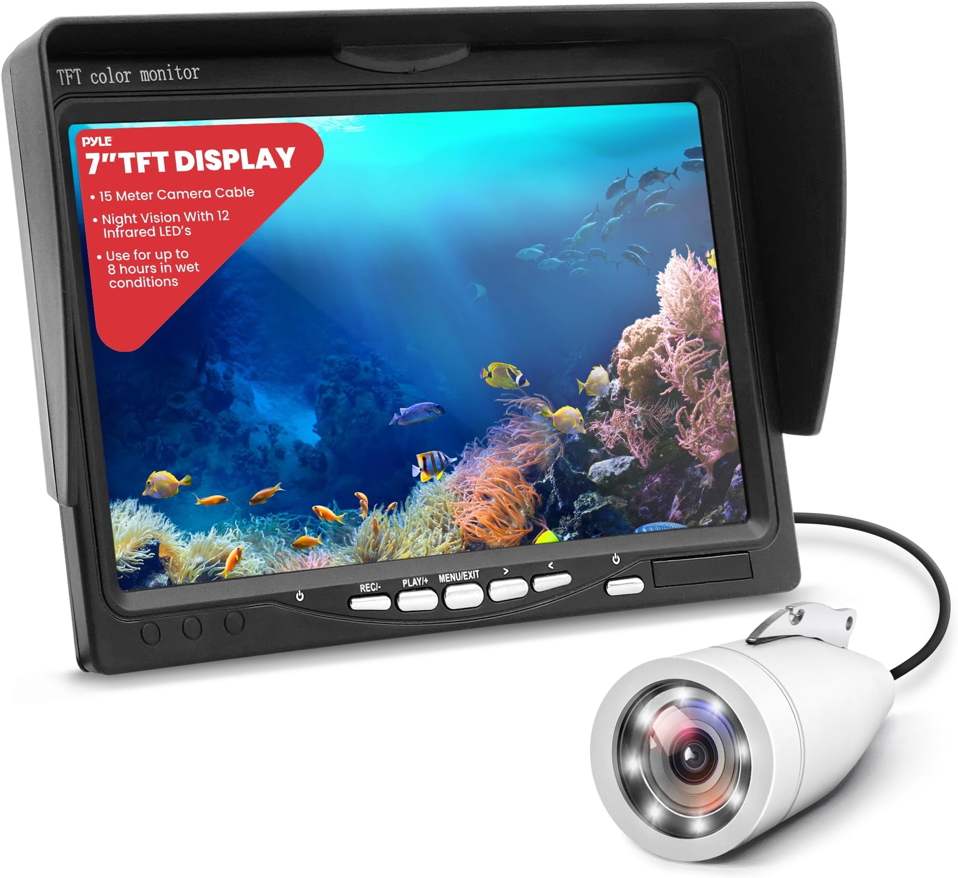 Amazon.com : 7'' Portable LCD Monitor Underwater Fishing Camera ...