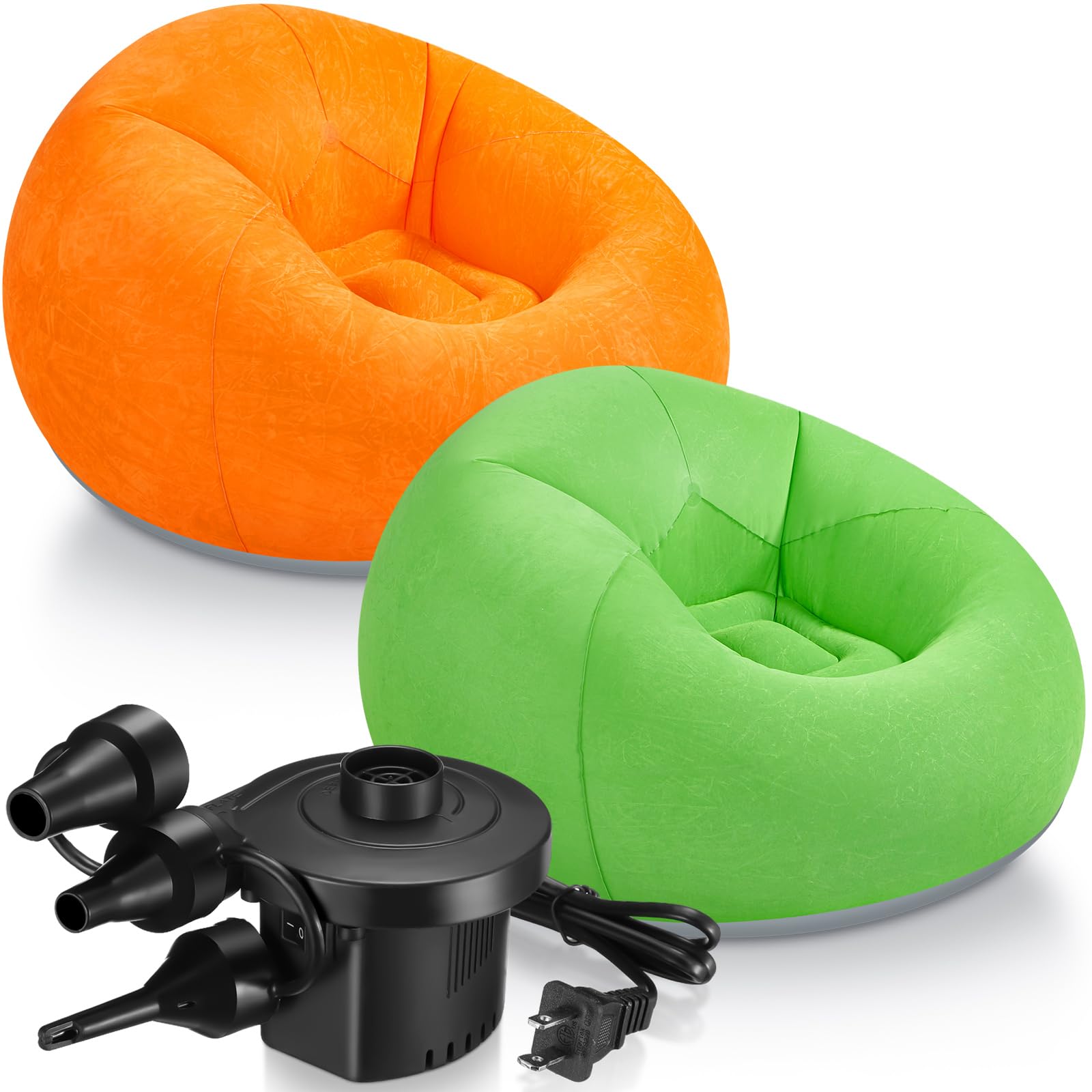 Amazon.com: Realspring 2 Pcs Bean Bag Chairs for Adults Kids Inflatable ...