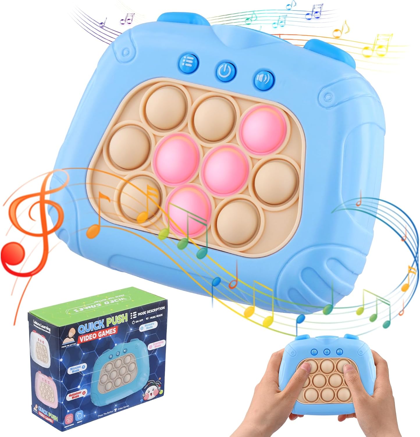 Light Up Pop Fidget Game, Pop Push it Game Controller, Sensory Fidget ...