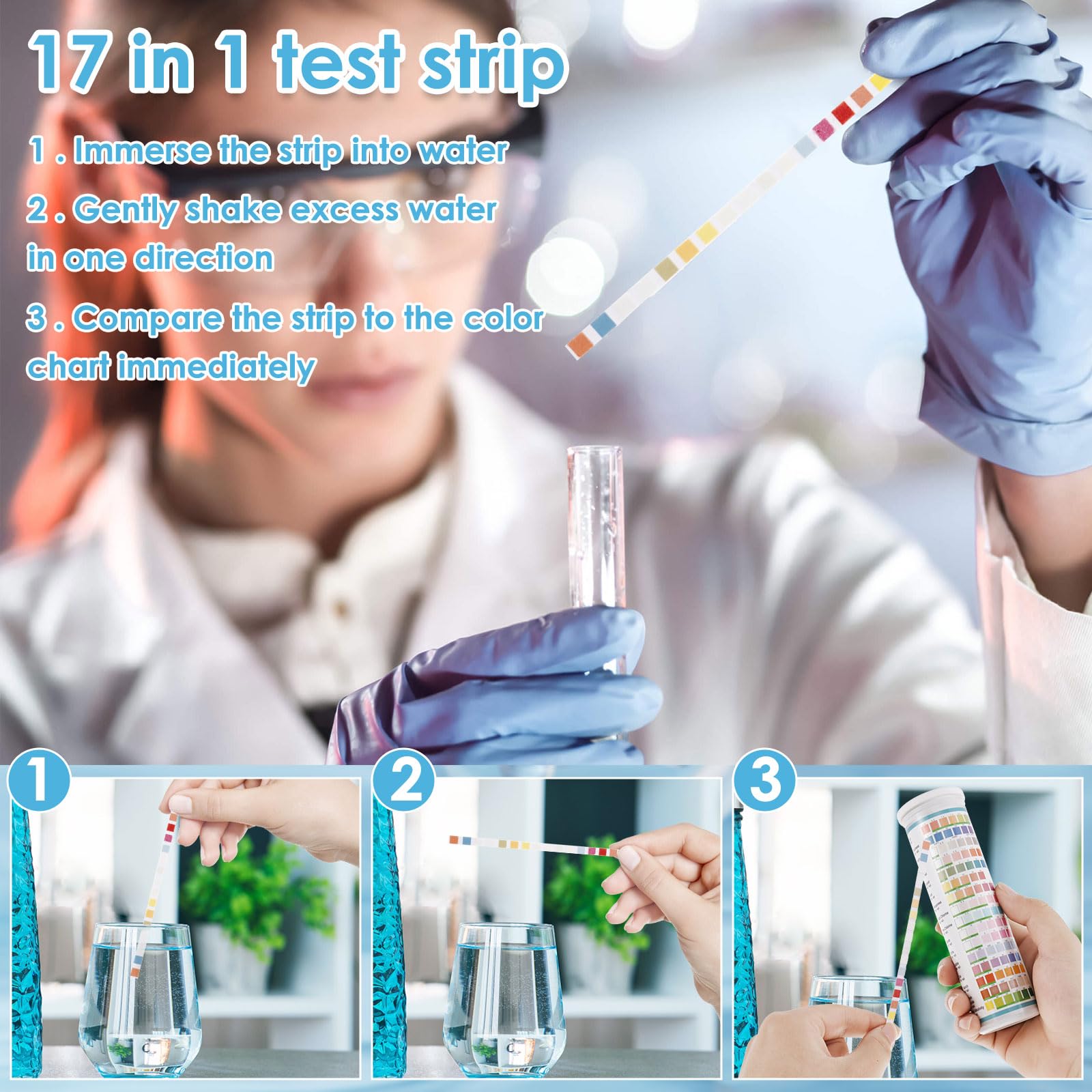 17 Parameter Home Water Quality Test Kit 100 Strips 17 In 1 Water Test ...