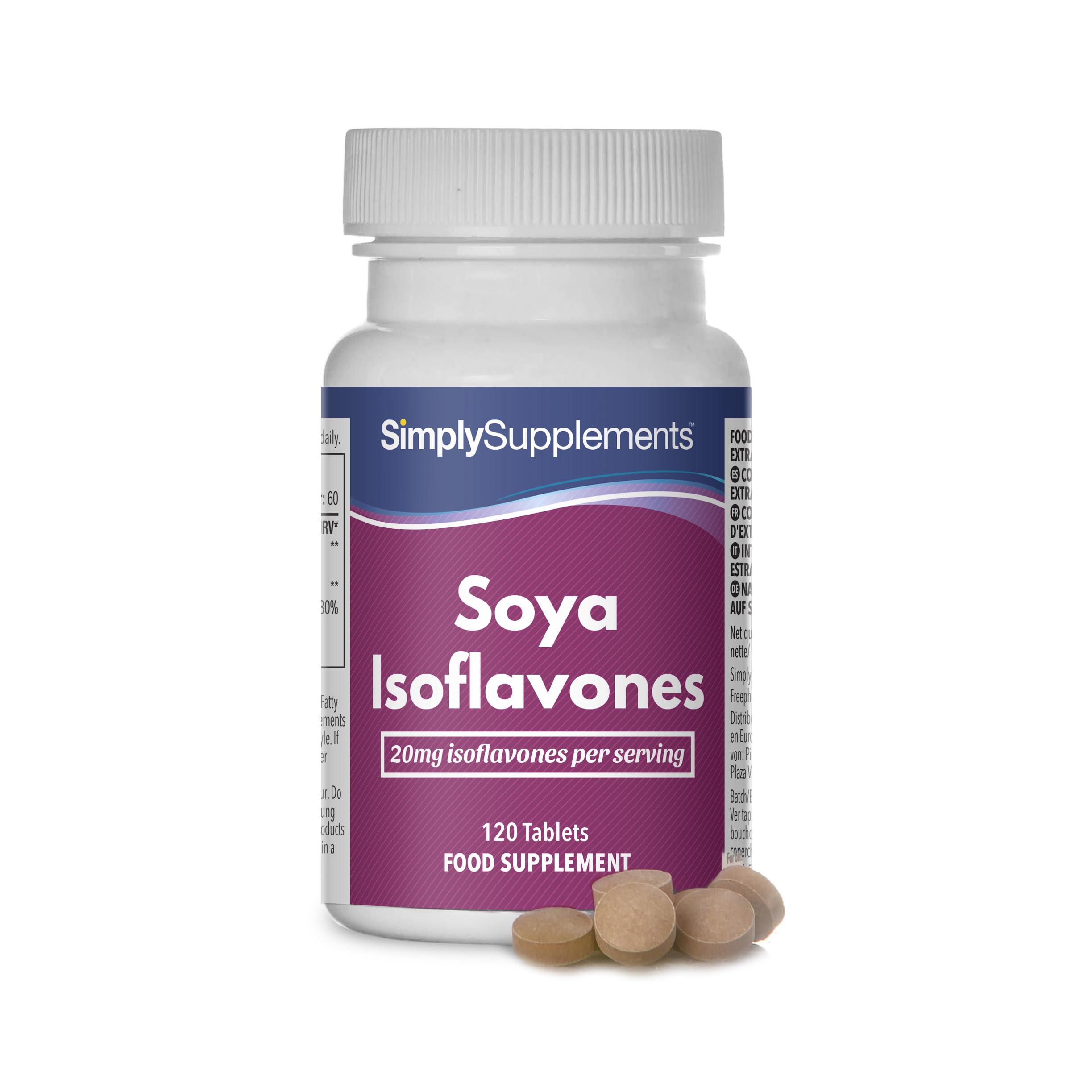 High Potency Soy Isoflavones 20mg for Women's Health with Vitamin B6 ...