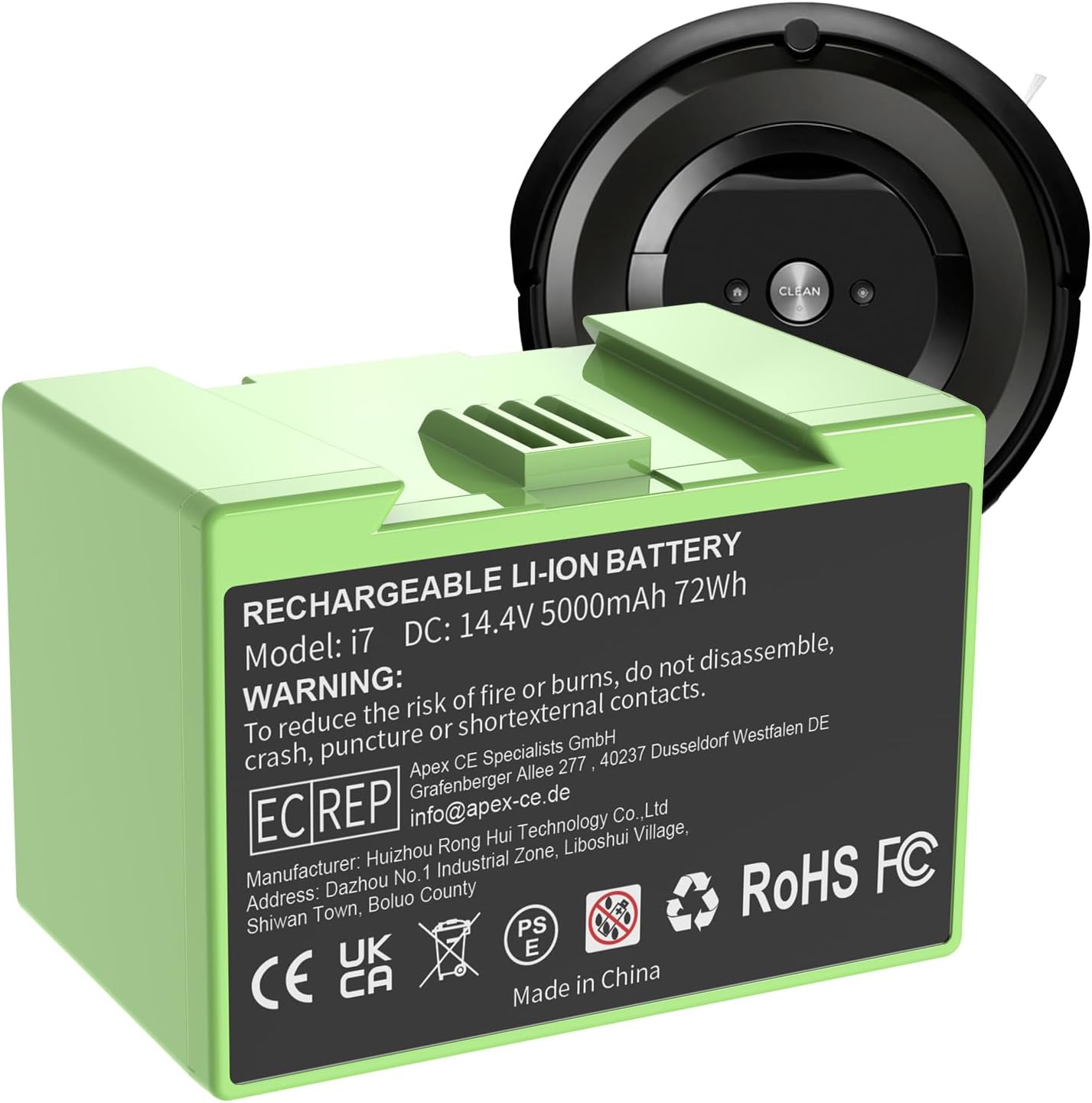 Amazon.com: 14.4V 5.0Ah for iRobot Roomba i7 Battery ABL-D1 Replacement ...