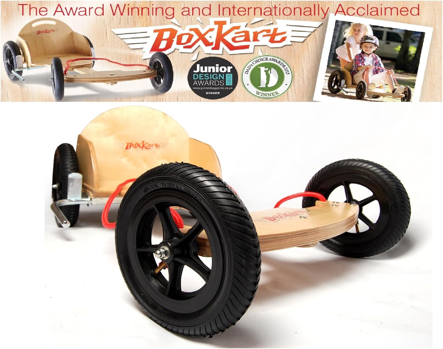 BoxKart Wooden Go Kart With Adjustable Chassis to Suit 4-12 Years ...