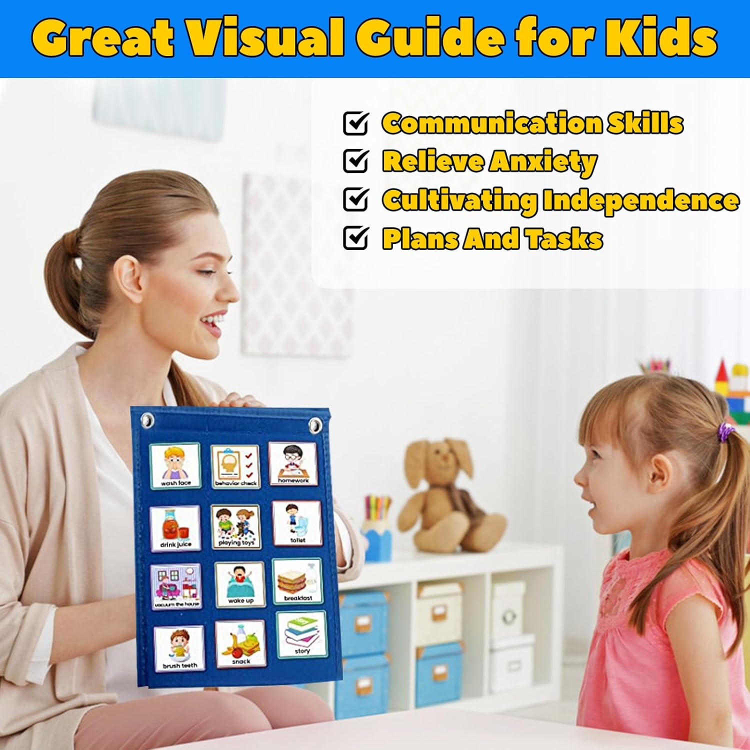 Visual Timetable,Kids Now and Next Board,Routine Chart for Children ...