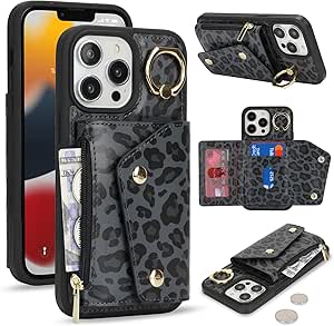 Amazon.com: Lipvina for iPhone 13 Pro Case Wallet with Card Holder - Zipper Pocket,Credit Card ...