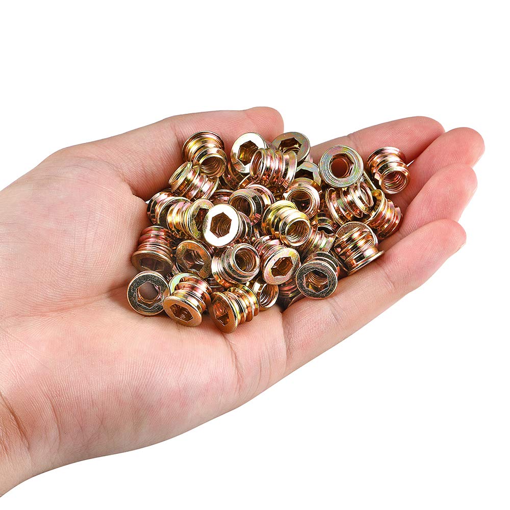 Snapklik.com : PGMJ 200 Pcs 1/4 "- 20 Wood Threaded Insert - Metal ...