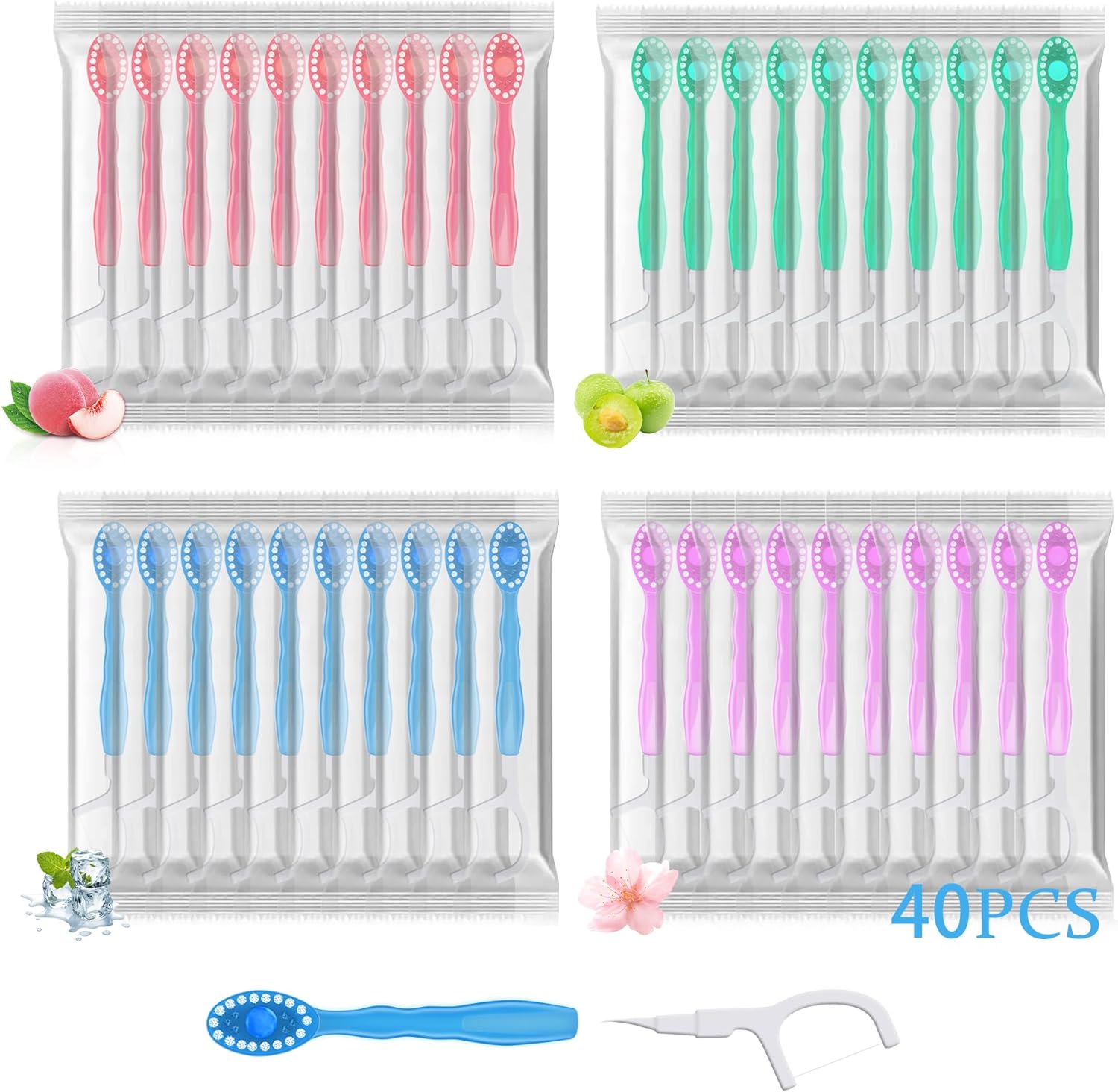 Amazon.com : SUPENEGY 40pcs 5 in 1 Disposable Mini Toothbrush with ...