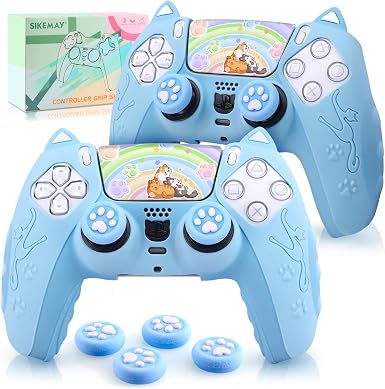 Amazon.com: SIKEMAY Cute Cat Paw Controller Skin, PS5 Cover Case Anti ...