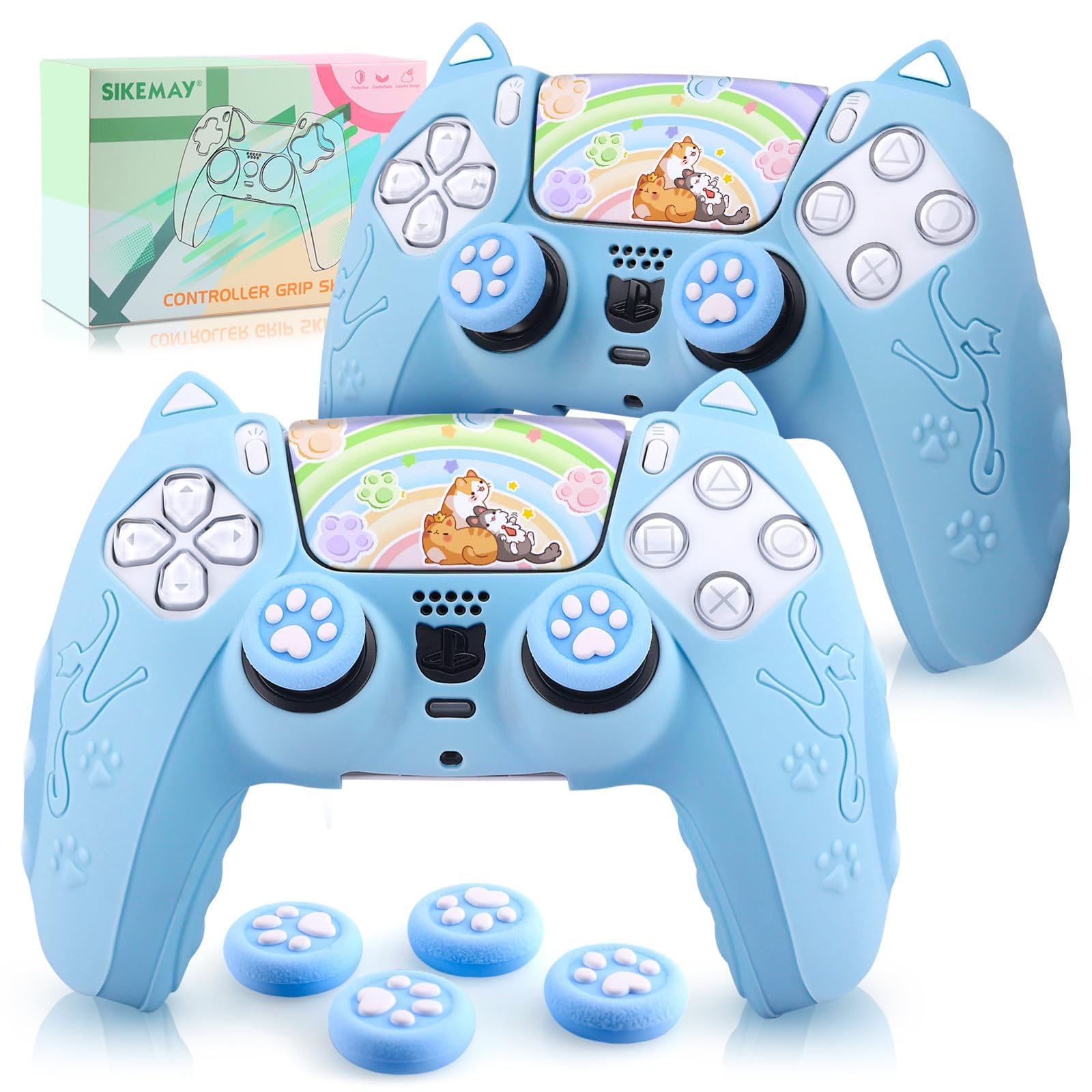 Amazon.com: SIKEMAY Cute Cat Paw PS5 Controller Skin, PS5 Cover Case ...