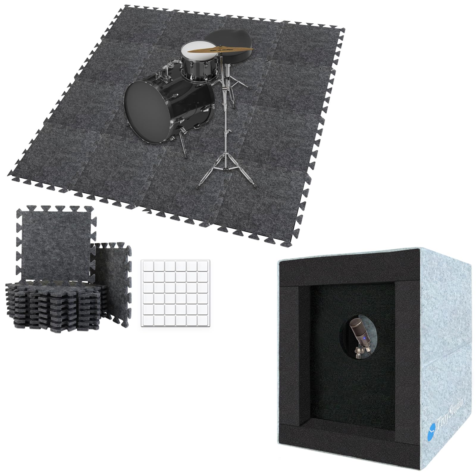 Amazon.com: TroyStudio Thick Sound Absorbing Interlocking Floor Mats ...