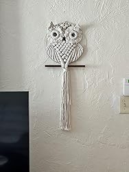 Amazon.com: Achart Owl Macrame Wall Hanging-Hand Woven Boho Tapestry ...