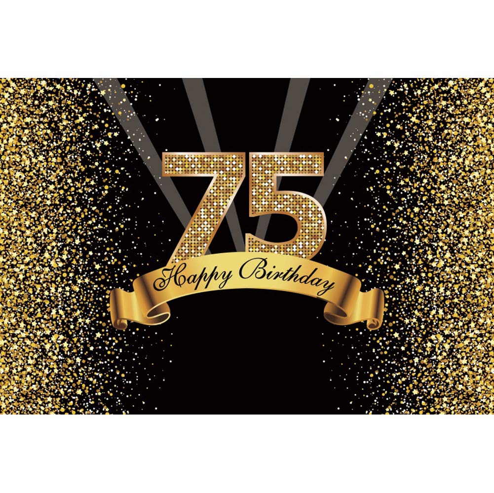 Buy DORCEV 7x5ft Happy 75th Birthday Backdrop for Happy 75th Bithday ...