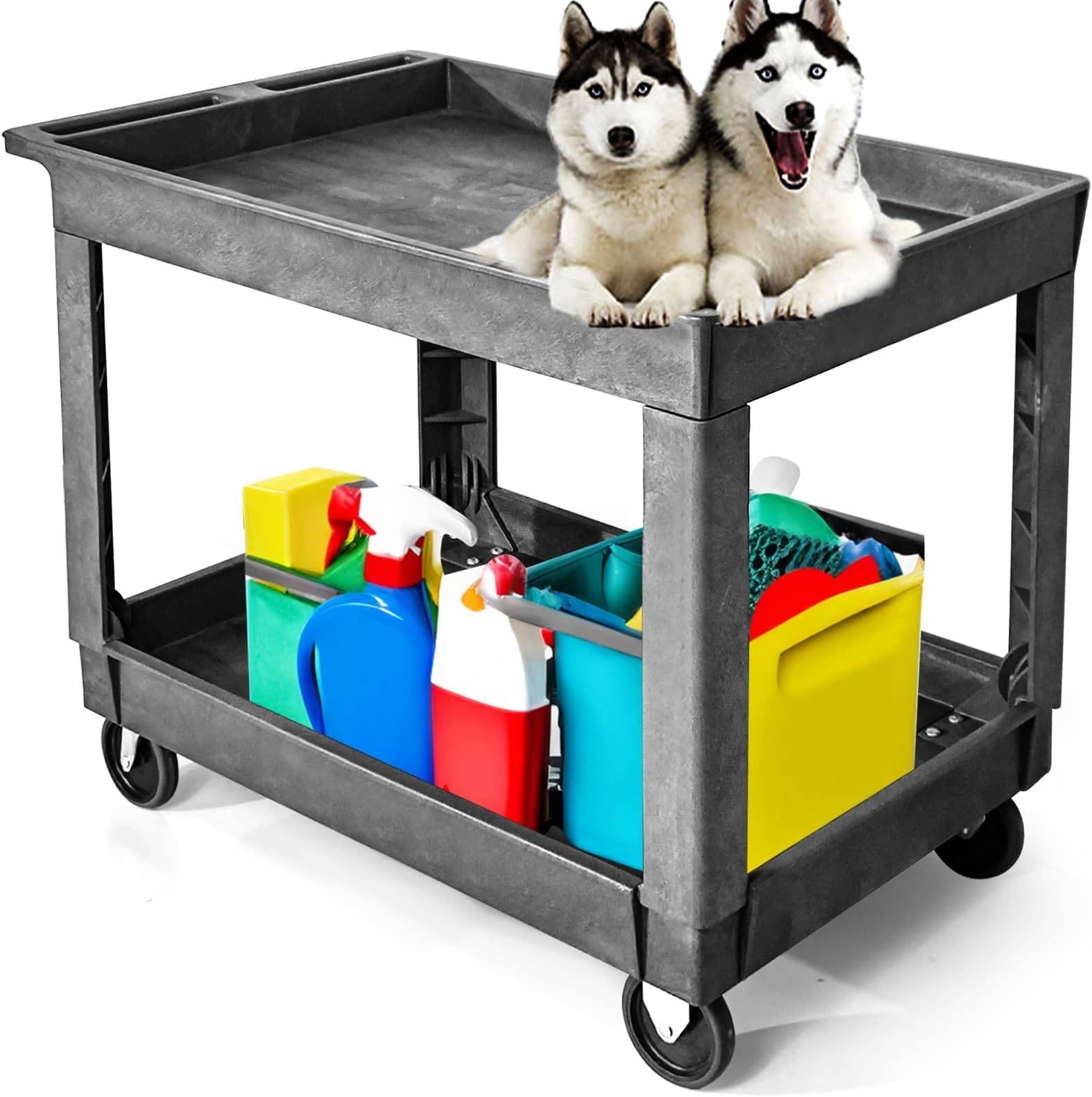 Amazon.com: 500-Pound Capacity Utility Cart with Wheels 34 x 17 Inch ...