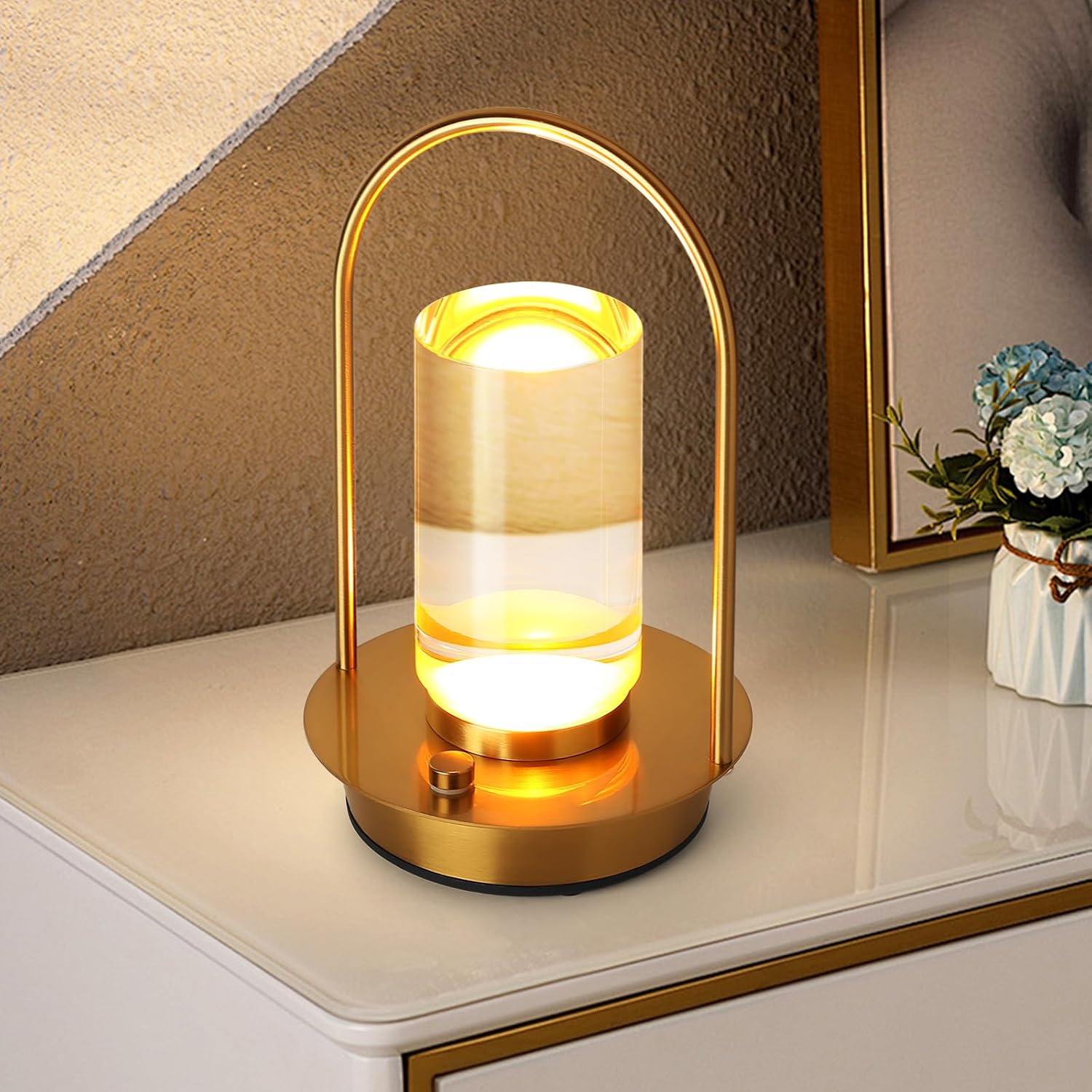 VIMAZ Cordless Table Lamp Rechargeable,Portable Metal Gold Table Lamps ...