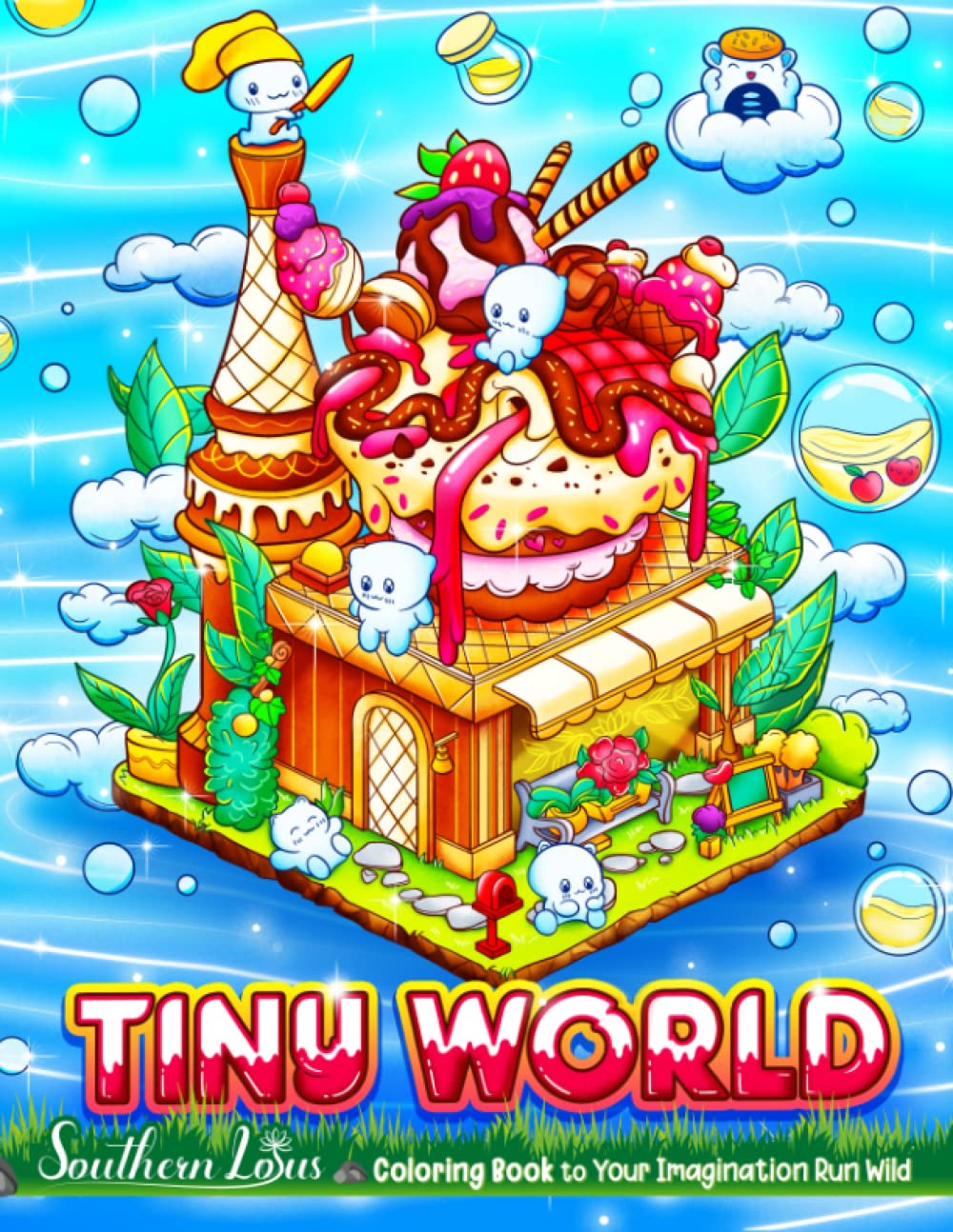 Tiny World Coloring Book: Funny Illustrations Of Miniature Universe ...