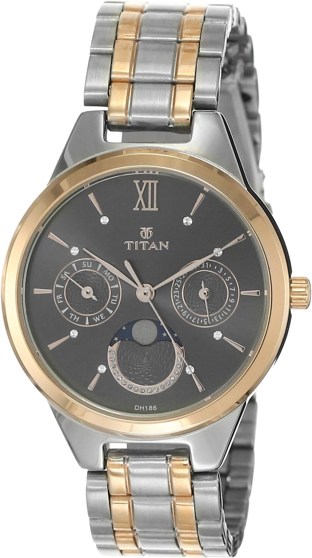 Buy Titan Purple Glam It Up Pink Dial Analog with Date Stainless Steel ...
