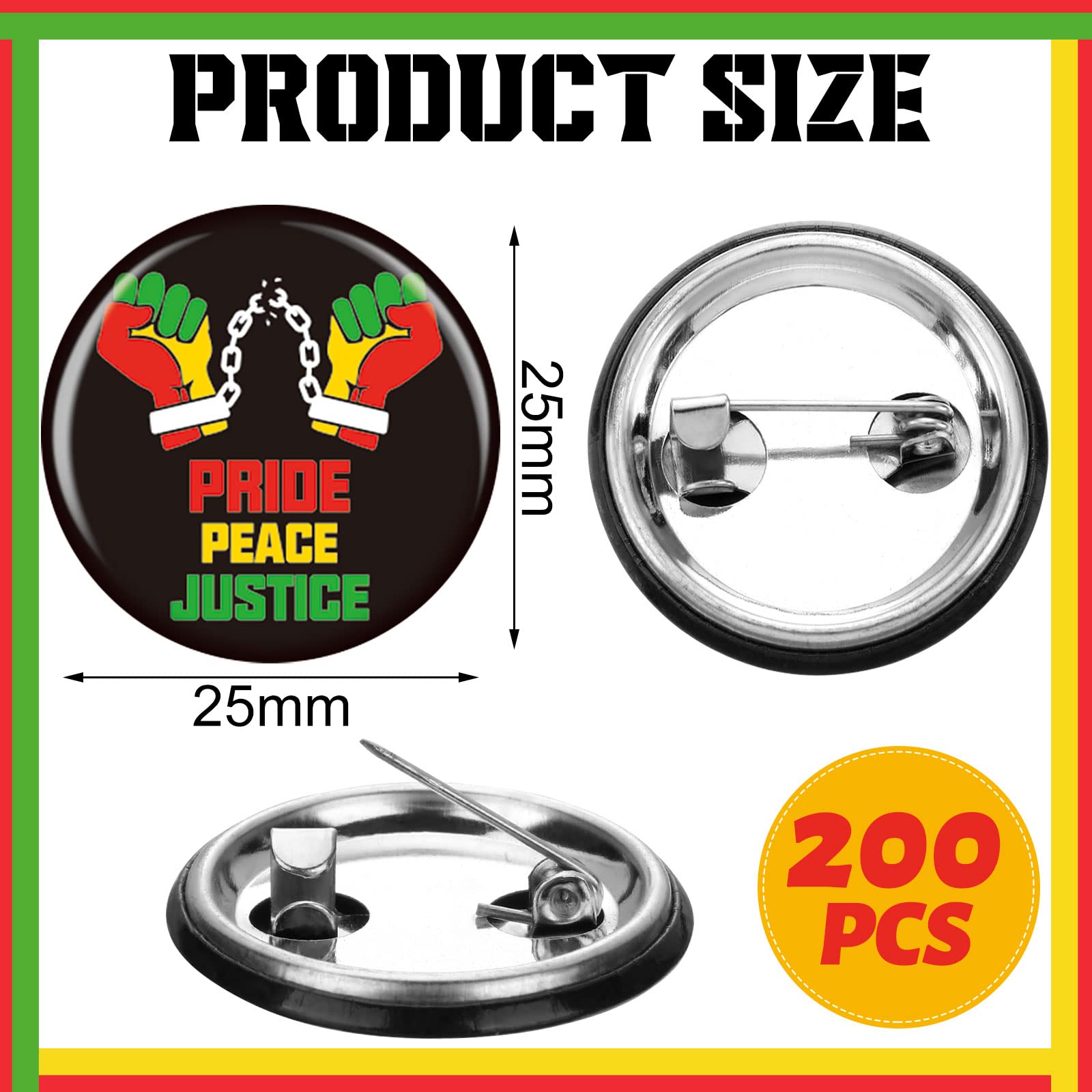 Snapklik.com : Glitinsel 100 Pcs Juneteenth Buttons Happy Juneteenth ...