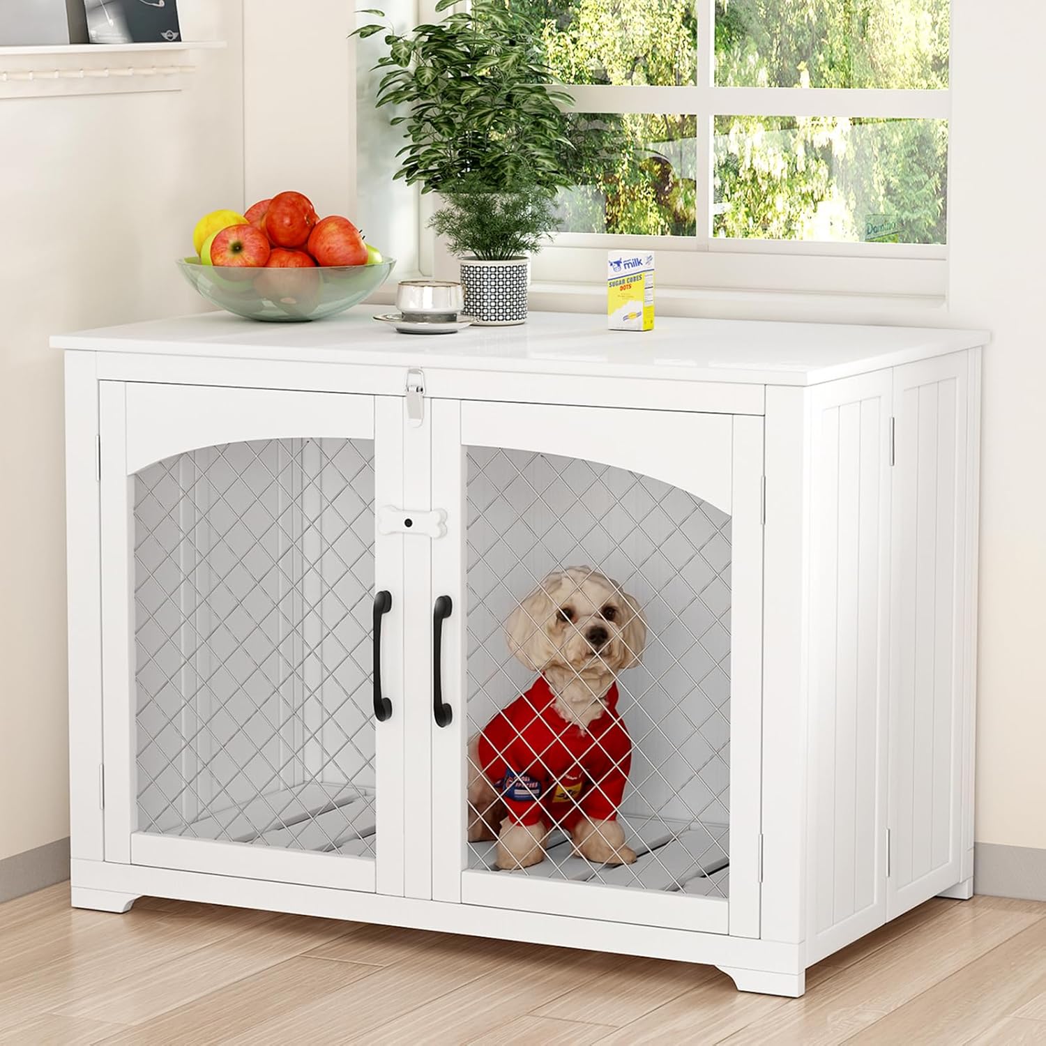 Amazon.com: EC Hometec Dog Crate Furniture Style Folding Dog Cage ...